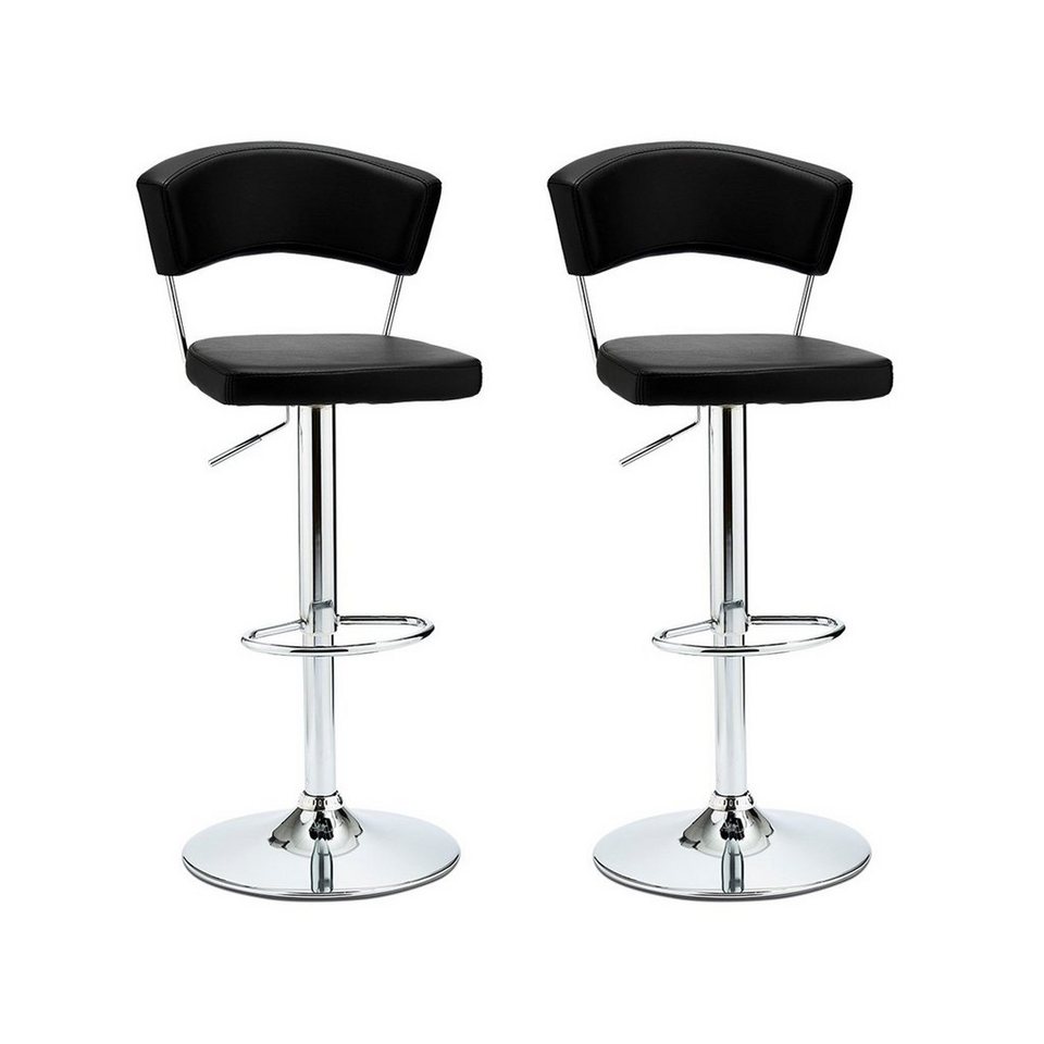 Ebuy24 Barhocker 2er Set Plim Barhocker In Schwarzen Kunstleder