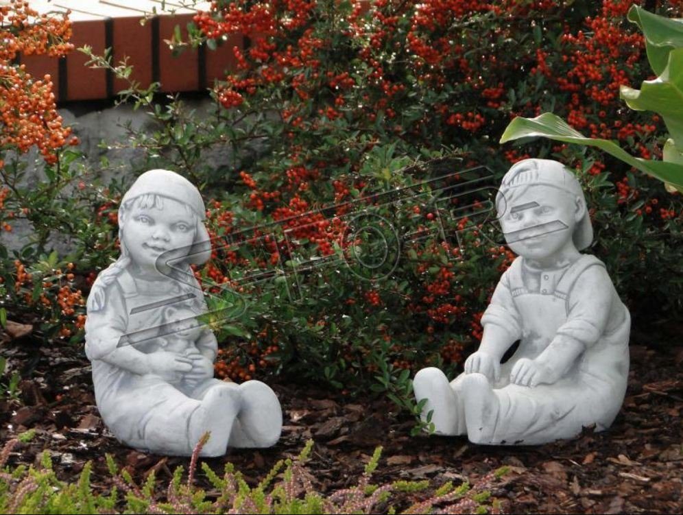 Jvmoebel Skulptur Mädchen 34cm Statue Figuren Skulptur Statuen Garten