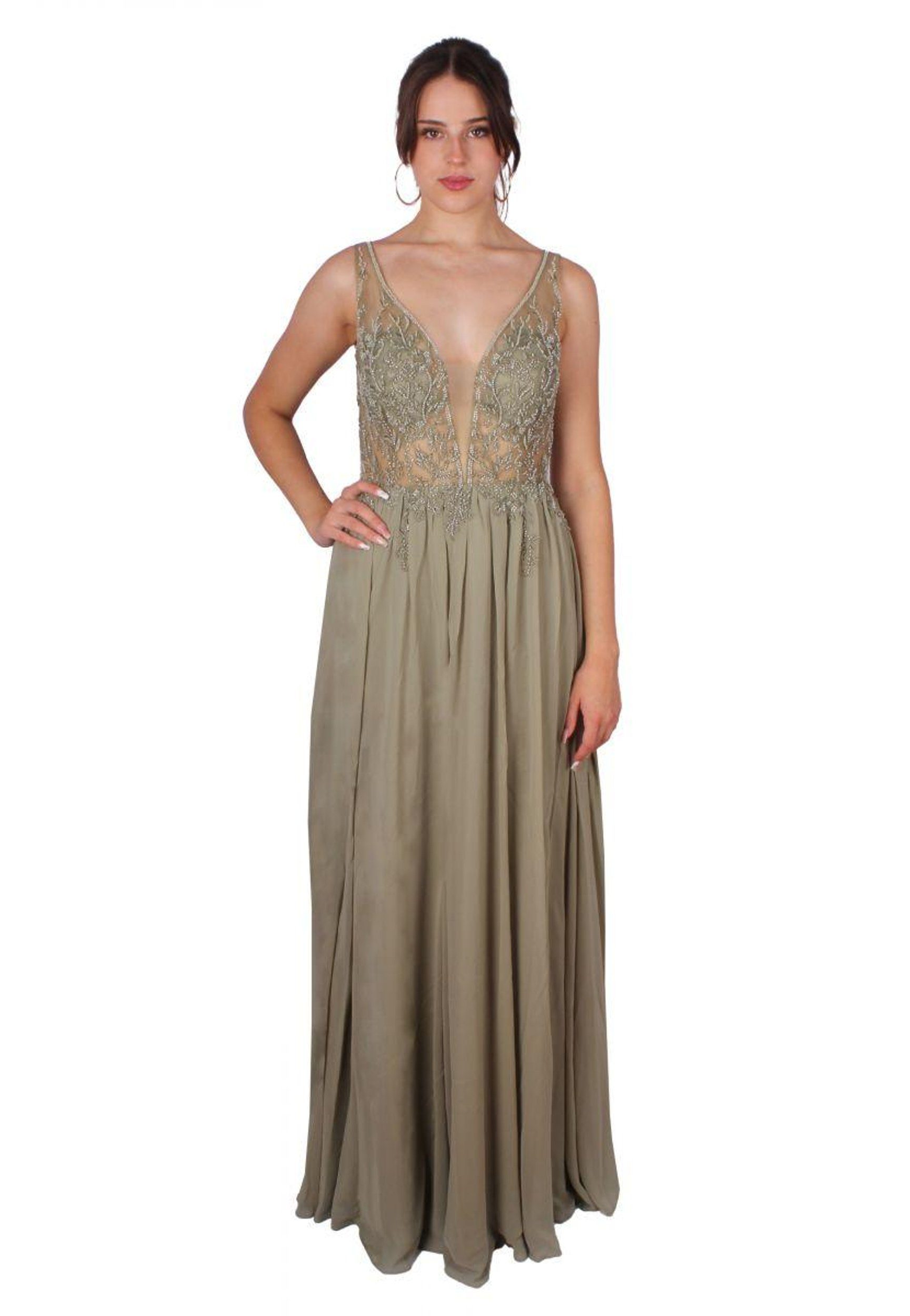 Abendkleid ROMANTISCHES CHIFFONKLEID MIT SPITZENAPPLIKATION