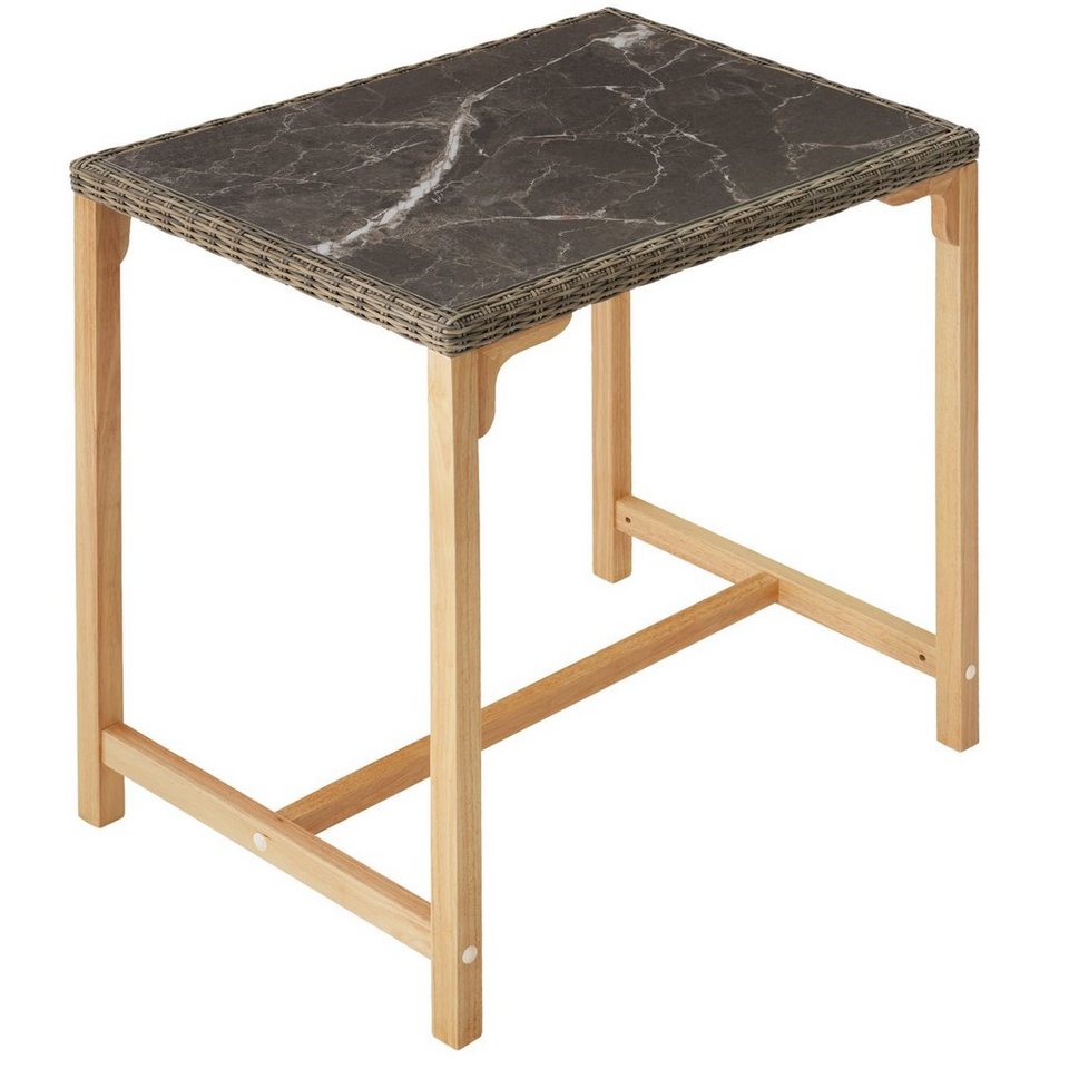Tectake Gartentisch Rattan Bartisch 1 St 1 Tlg Schicker Rattan