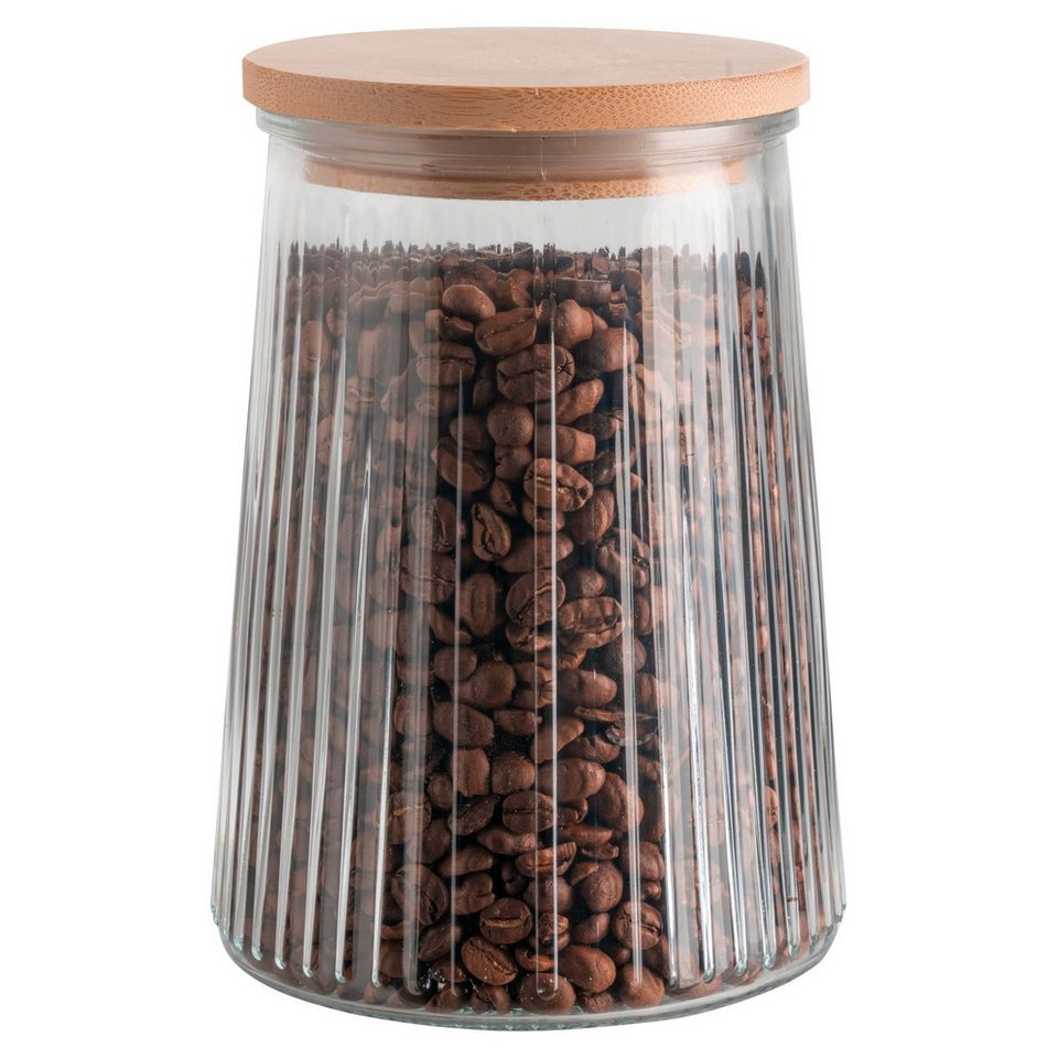 Vorratsglas Klasta 960 Ml H 167 Cm Ø 11 Cm Glas Bambus Silikon