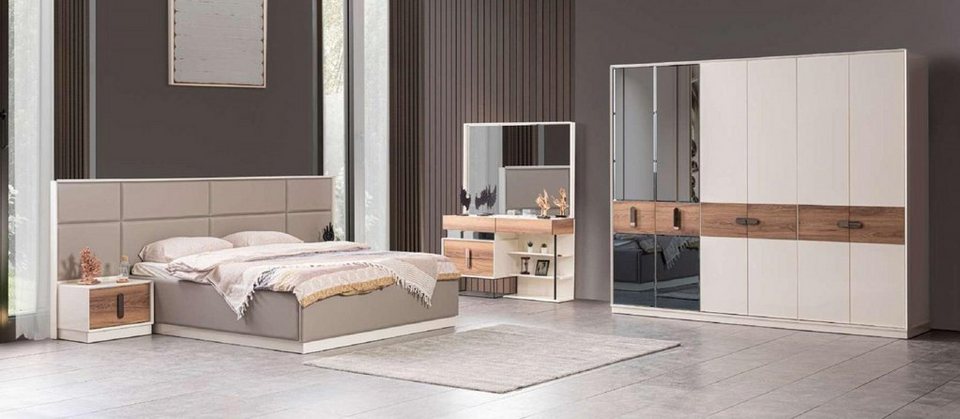 Jvmoebel Schlafzimmer Set Luxus Schlafzimmer Set Bett 2x Nachttische