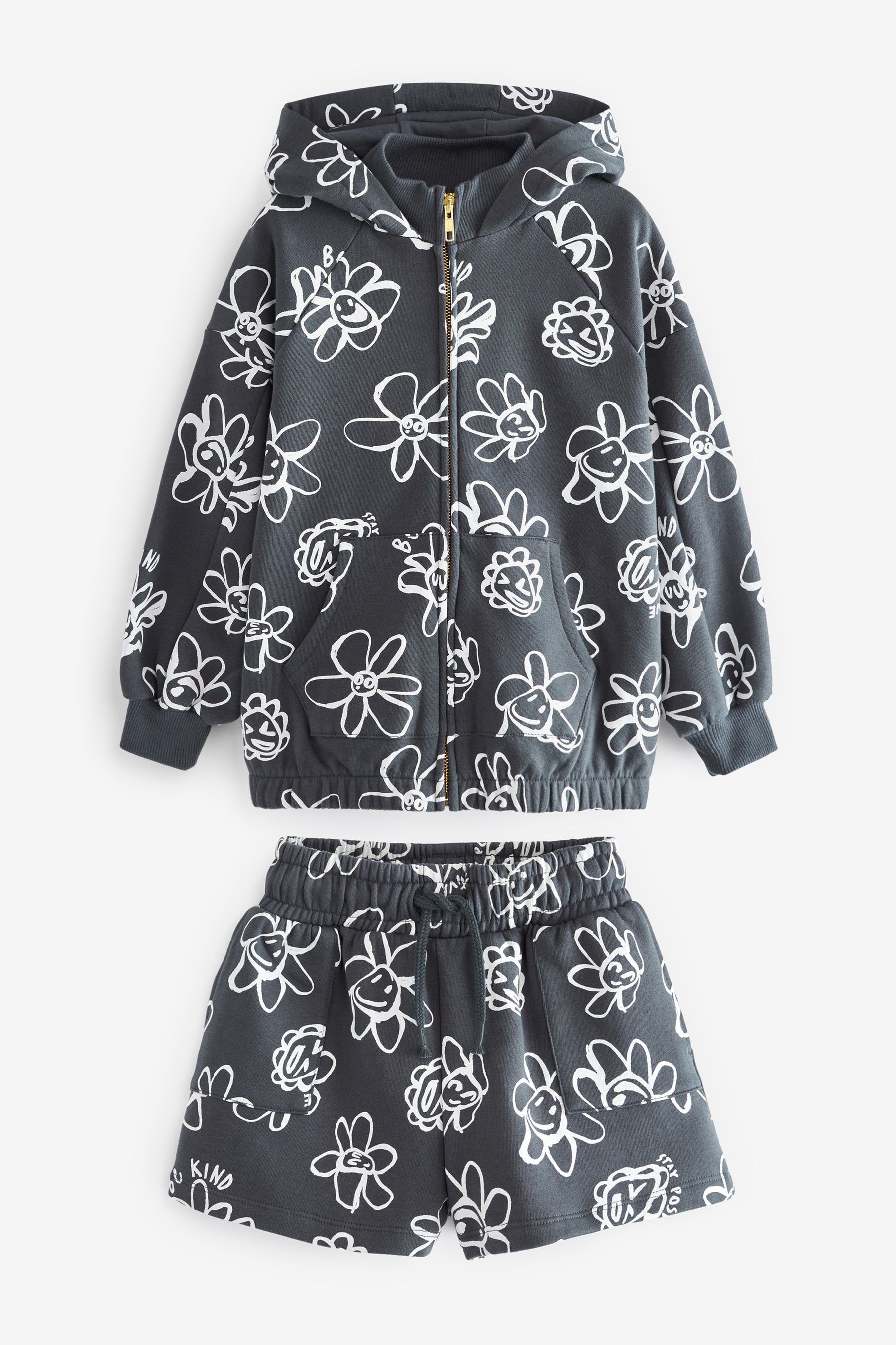 Next Sweatanzug Kapuzenjacke Mit Reißverschluss Und Shorts Im Set 2