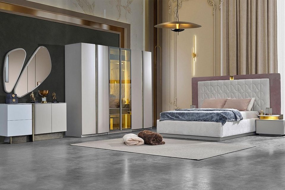 Jvmoebel Schlafzimmer Set Komplette Schlafzimmermöbel Bett Weiß Luxus