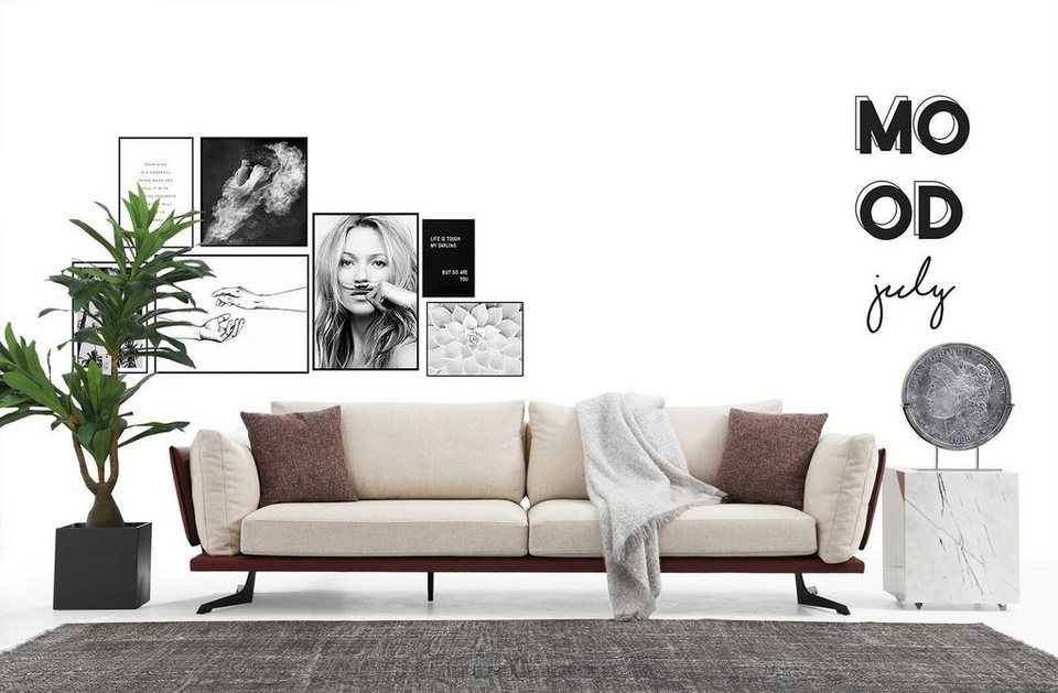 Jvmoebel 2 Sitzer Zweisitzer Sofa 2 Sitzer Stoff Beige Modern Design
