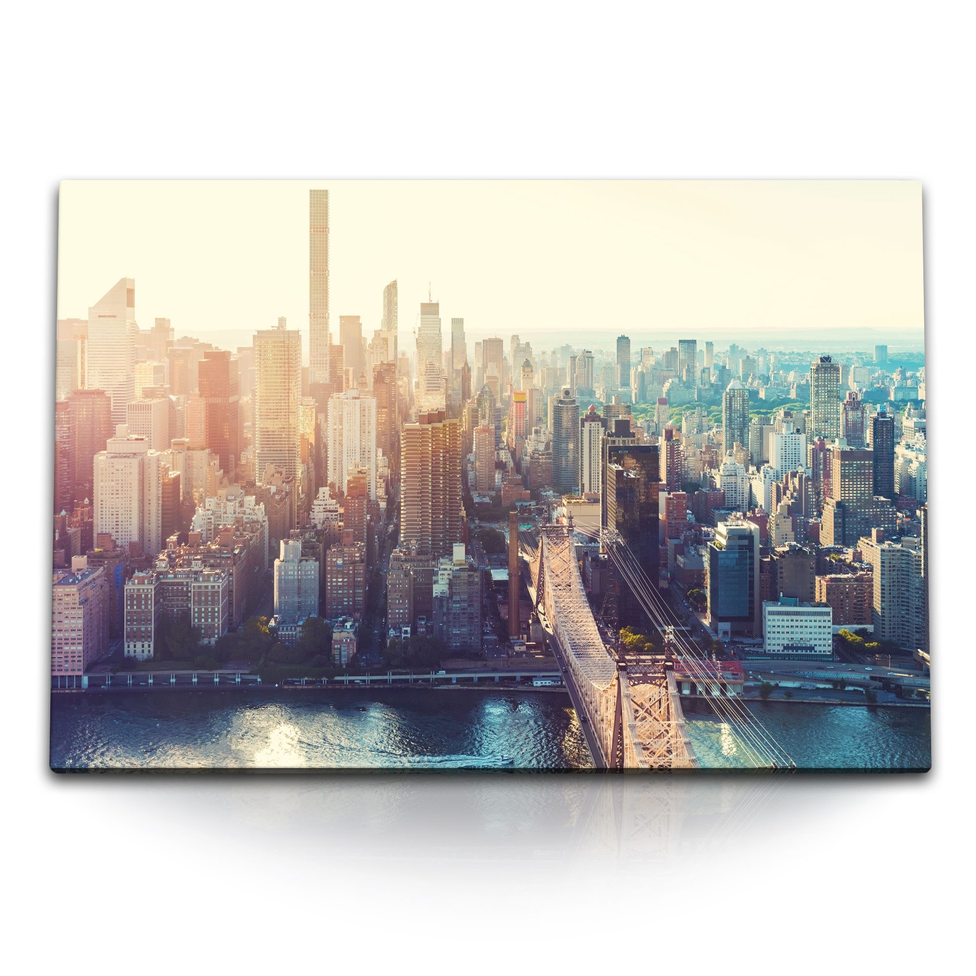 Sinus Art Leinwandbild 120x80cm Wandbild Auf Leinwand New York Brooklyn