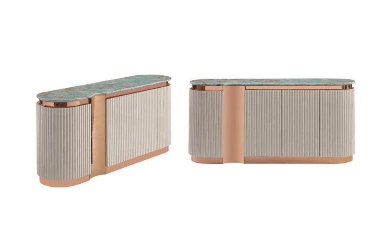 Jvmoebel Sideboard Stilvolle Sideboard Kommode Anrichte Spiegel Holz