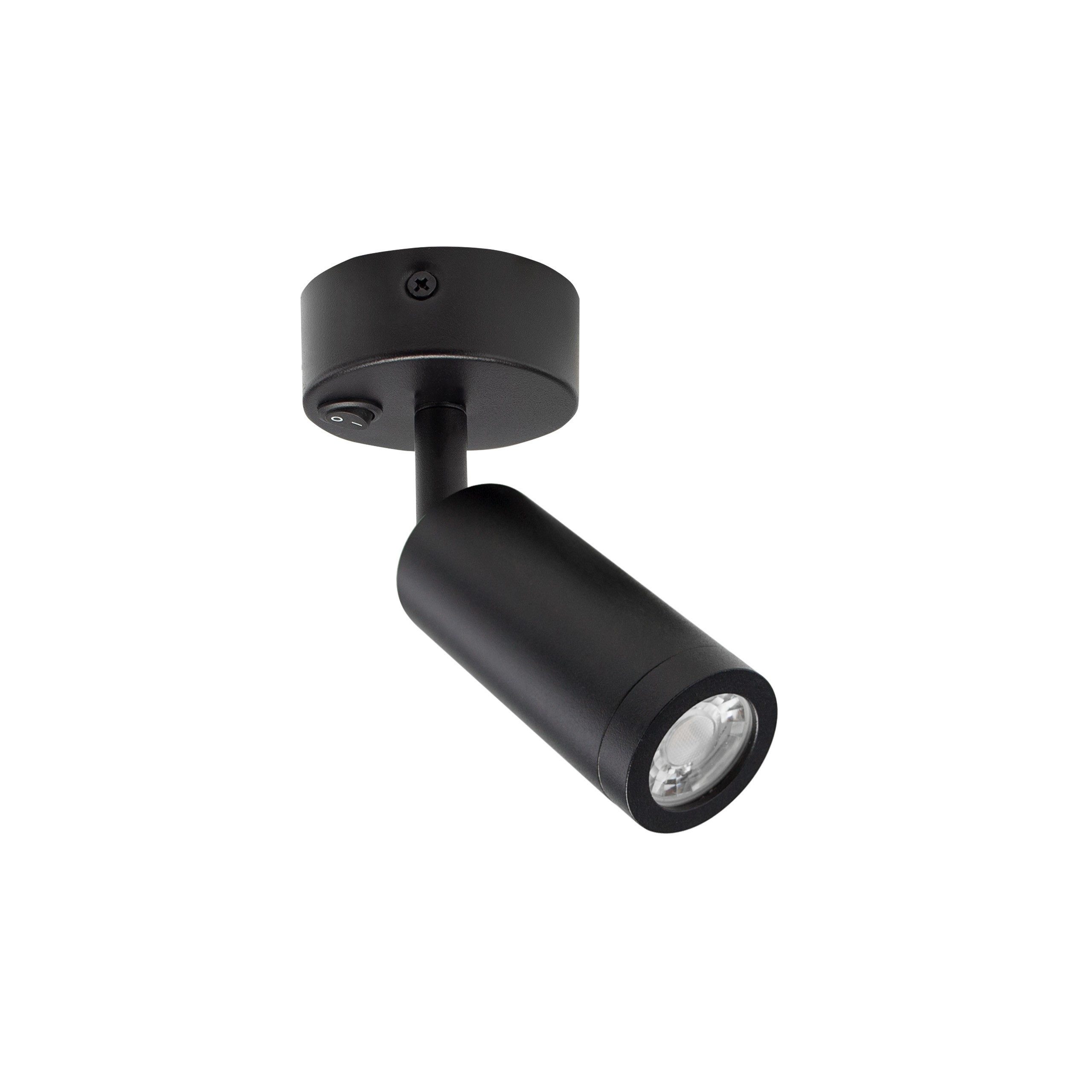 SpectrumLED Wandleuchte LED Wandleuchte GU10 MR11 schwenkbar IP20 Schalter schwarz max.4W rund ...