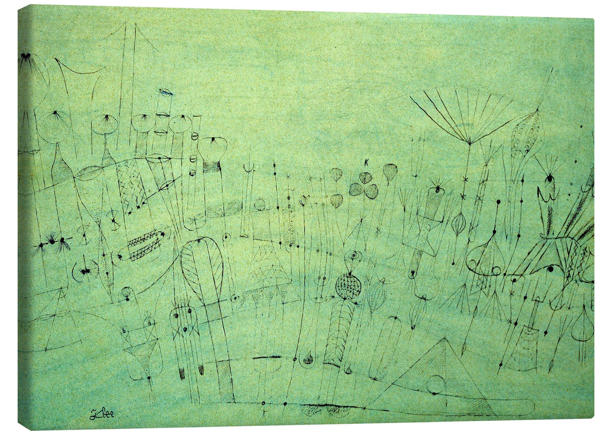 Posterlounge Leinwandbild Paul Klee Prähistorische Vegetation 1920