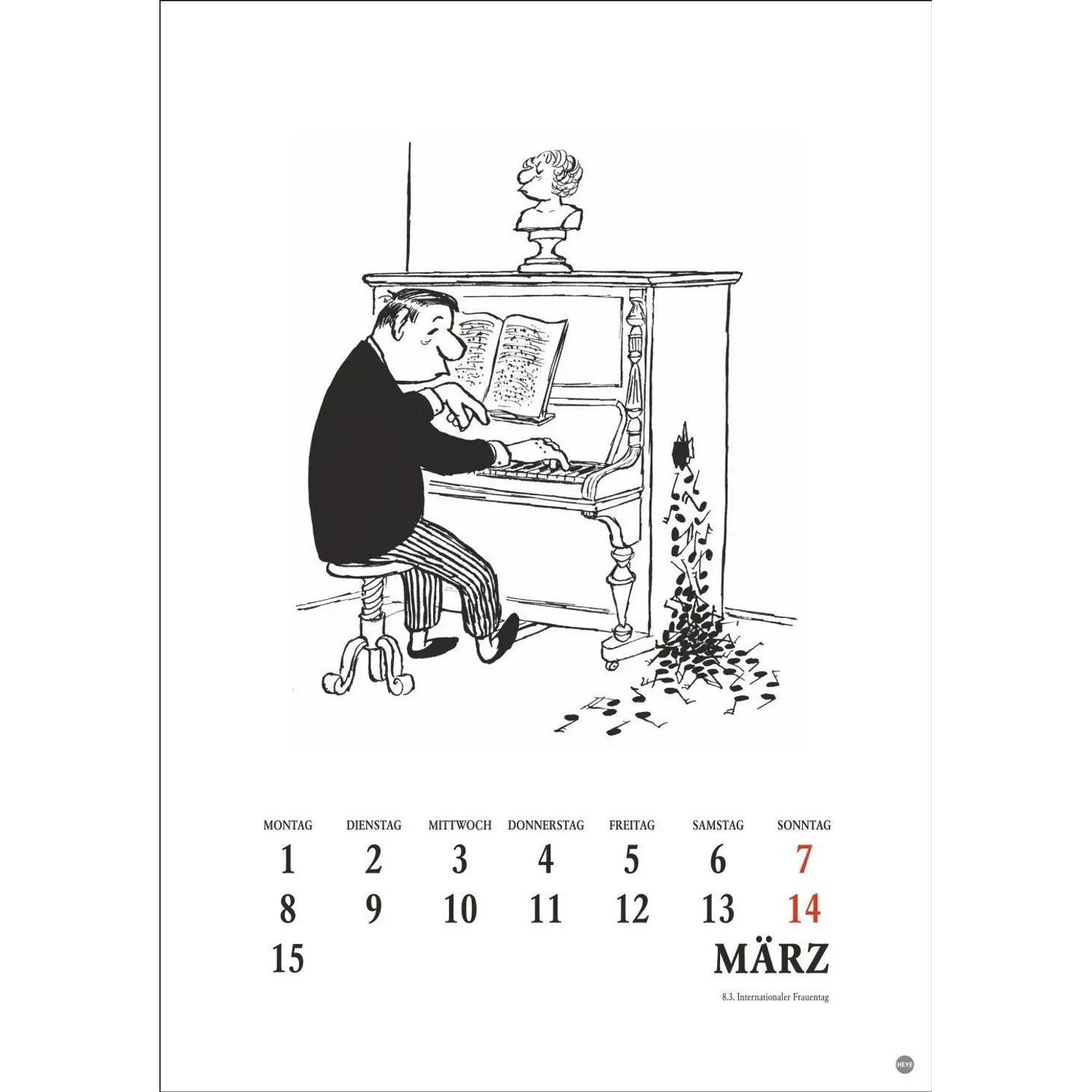 HEYE Wandkalender Loriot Heile Welt Halbmonatskalender 2027