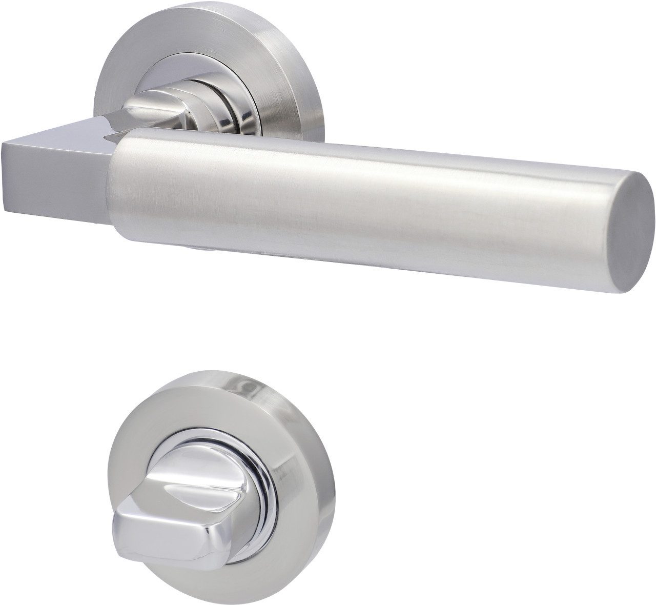 Alpertec Drückergarnitur Alpertec WC-Rosettengarnitur Solid 2 Edelstahl