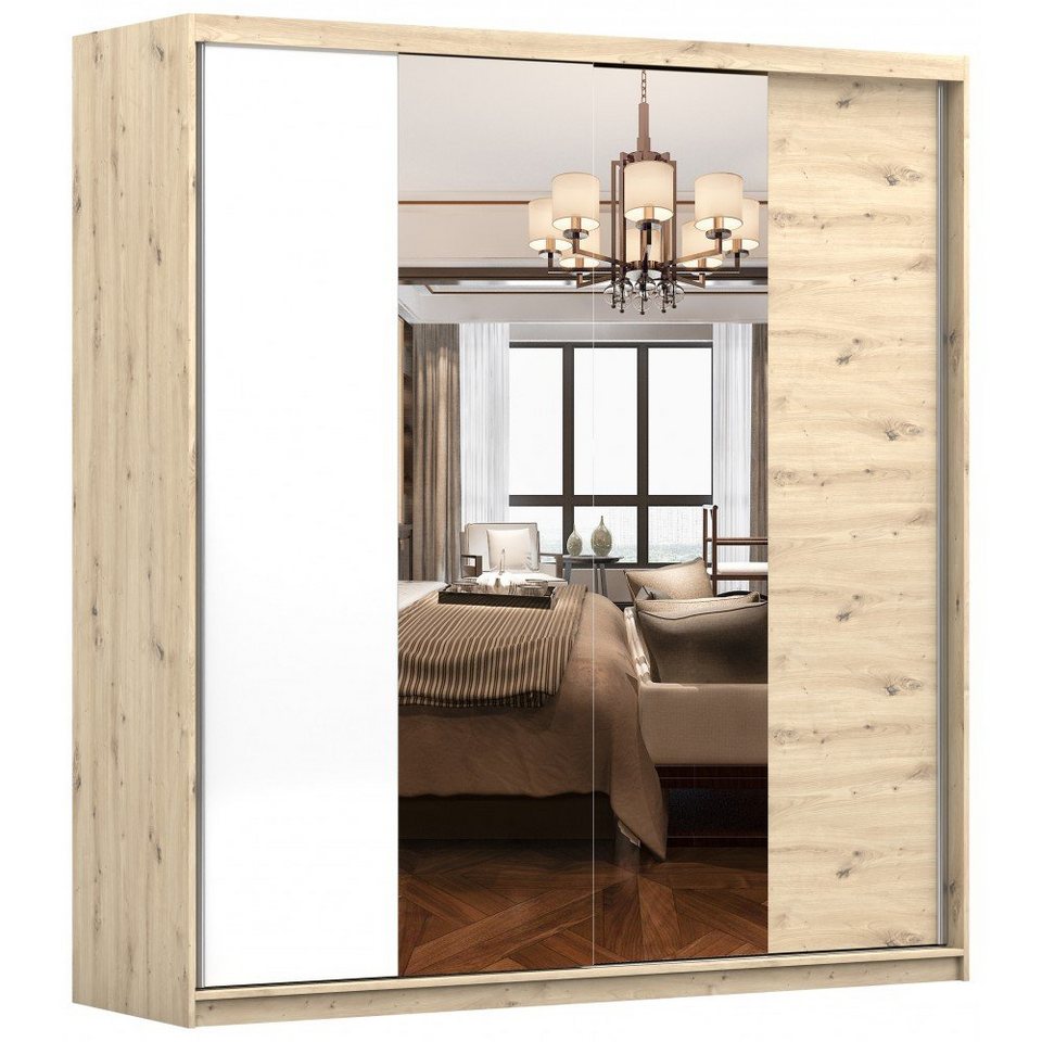 MOEBLO Kleiderschrank Marsylio (Wohnzimmerschrank mit Spiegel ... MOEBLO Kleiderschrank Marsylio (Wohnzimmerschrank mit Spiegel ...