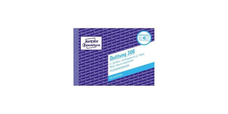 Avery Zweckform Formularblock Quittung Formular Papierformat: DIN A6 ... Avery Zweckform Formularblock Quittung Formular Papierformat: DIN A6 ...