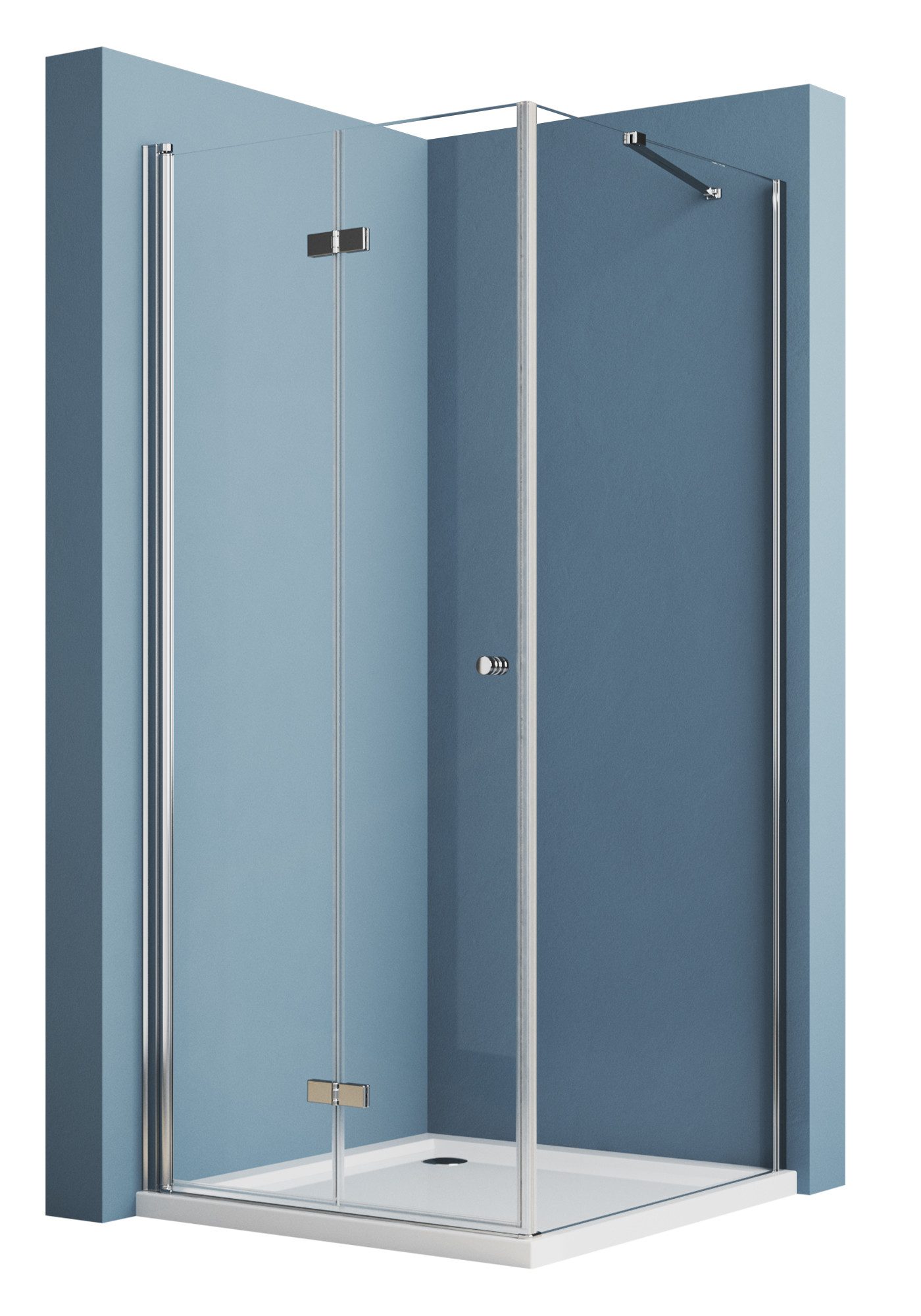 Hopibath Eckdusche Duschkabine Falttür Mit Seitenwand H185cm Bxt