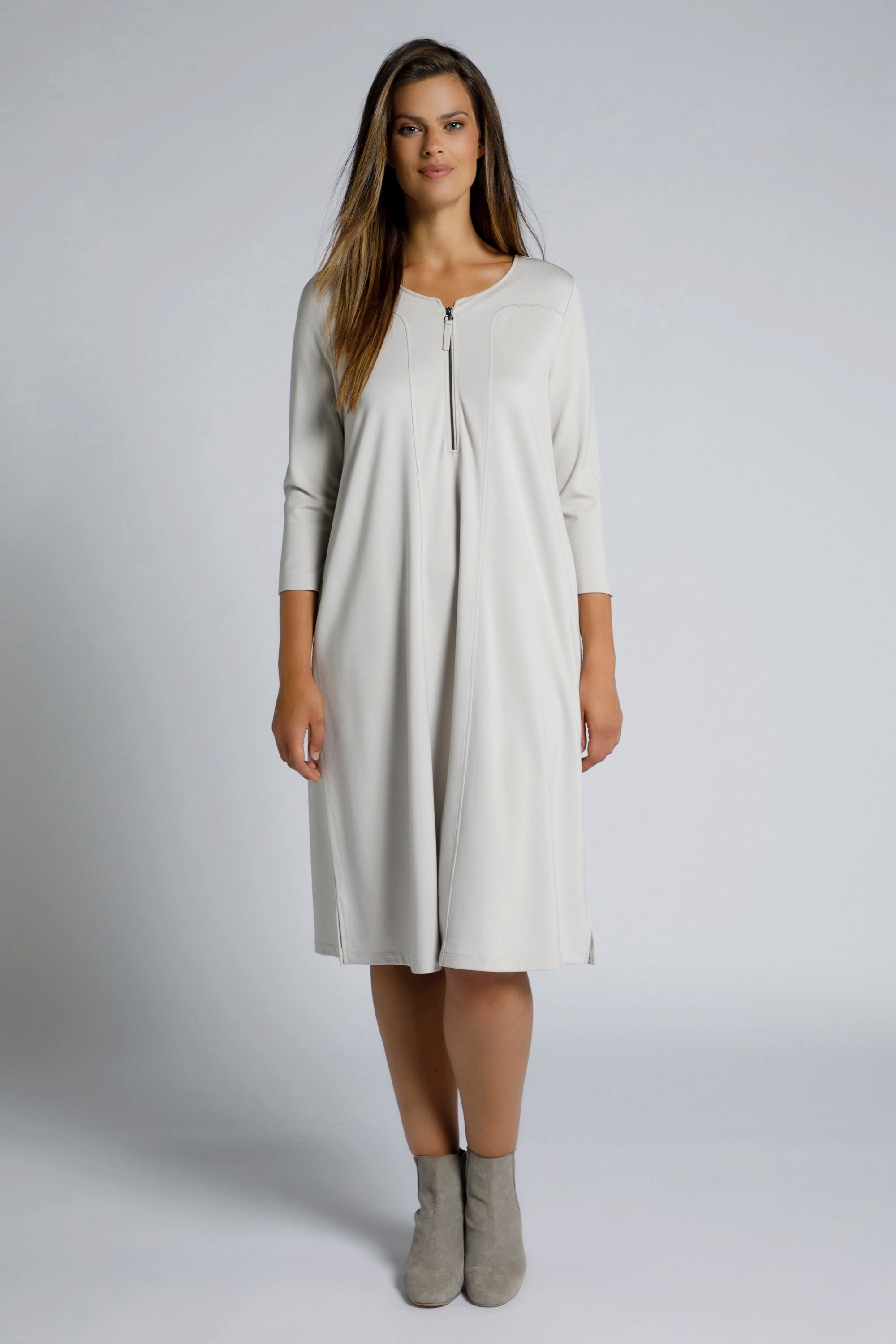 Ulla Popken Jerseykleid Kleid Punto Di Roma Jersey A Linie 3 4 Arm