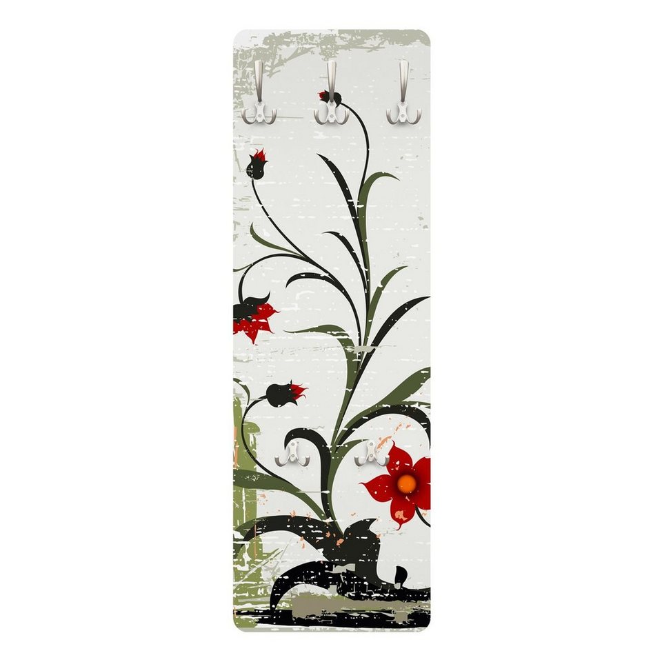 Bilderdepot24 Garderobenpaneel Design Blumen Floral Pale Flower