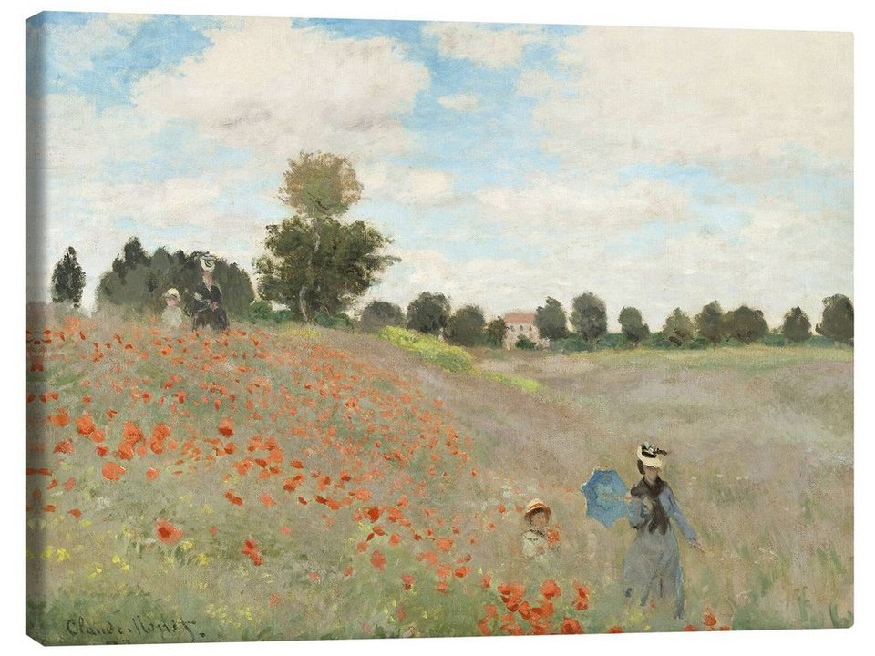 Posterlounge Leinwandbild Claude Monet Mohnfeld Bei Argenteuil