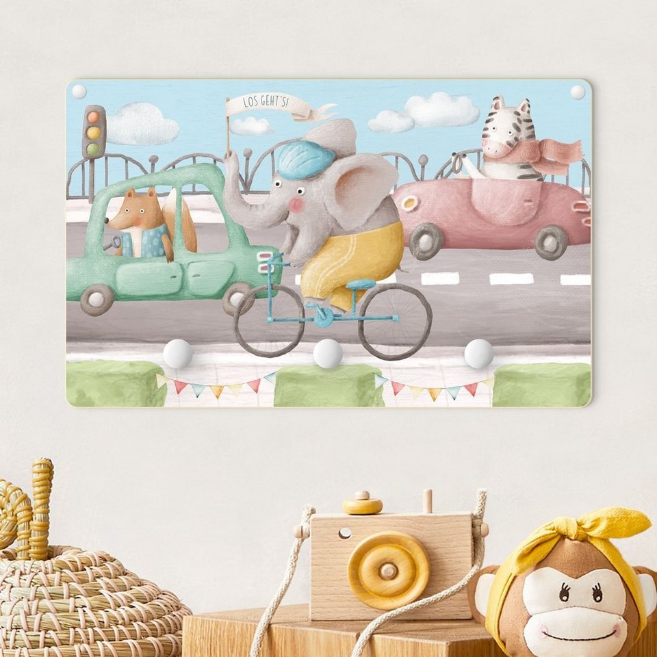 Bilderdepot24 Garderobenpaneel Bunt Illustration Tiere Wasserfarben