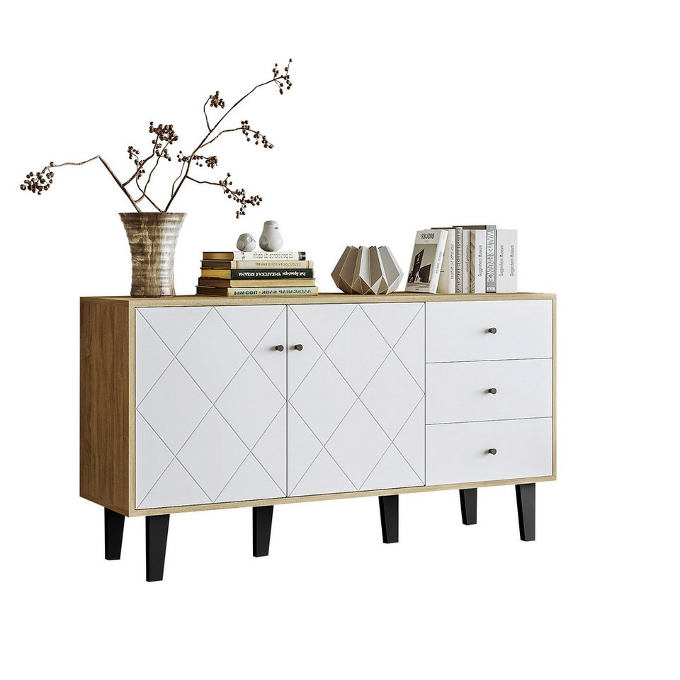 Modfu Anrichte Küchenschrankr Sideboard Schrank Mit Großem Stauraum