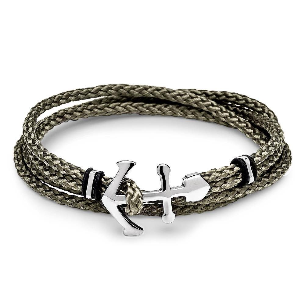 Unique Armband Herrenarmband grau mit silber Ankerverschluss TXB0136 ...
