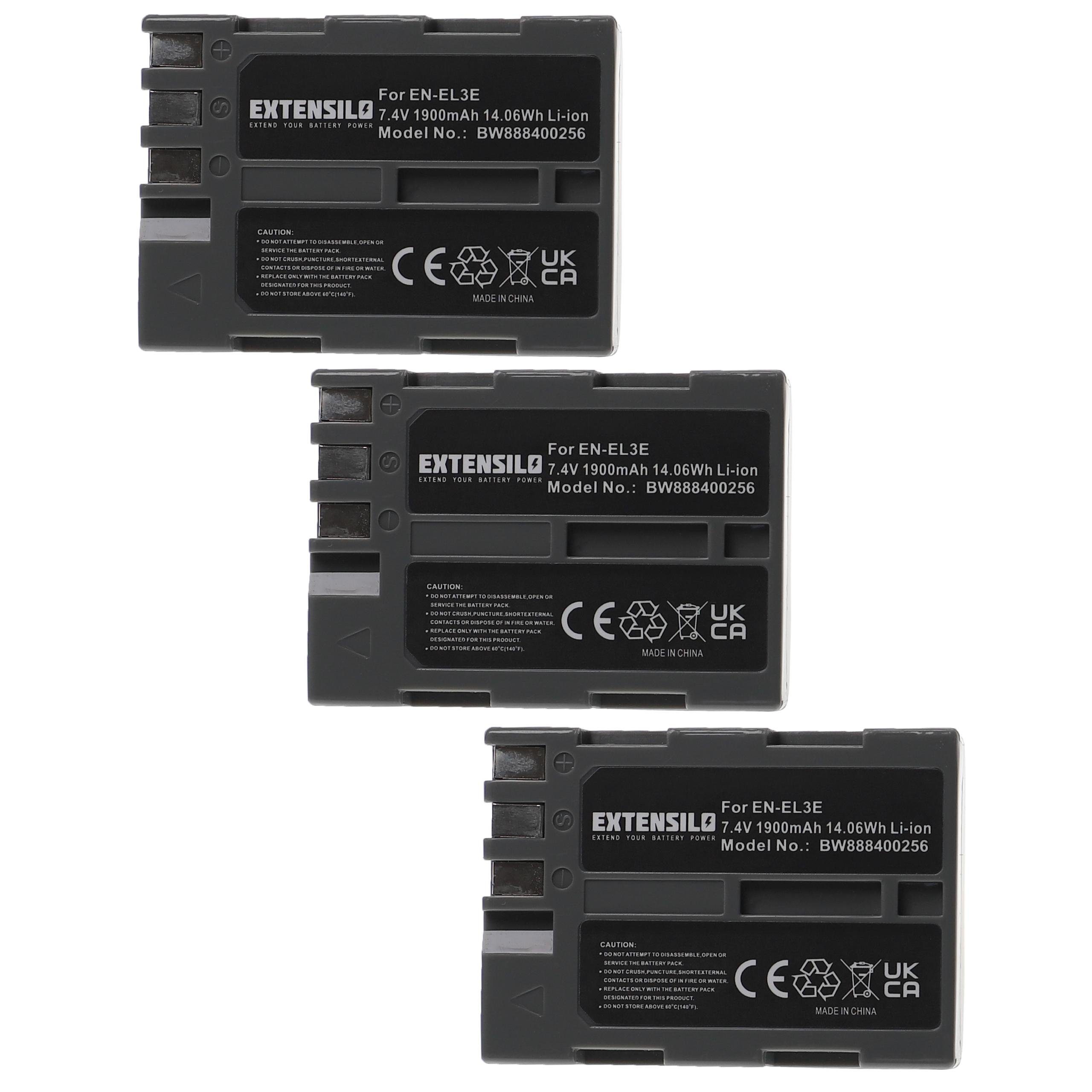 Extensilo kompatibel mit Nikon D300, D200, D300s, D700, D70, D50, D100, D70s, Kamera-Akku Li-Ion ...