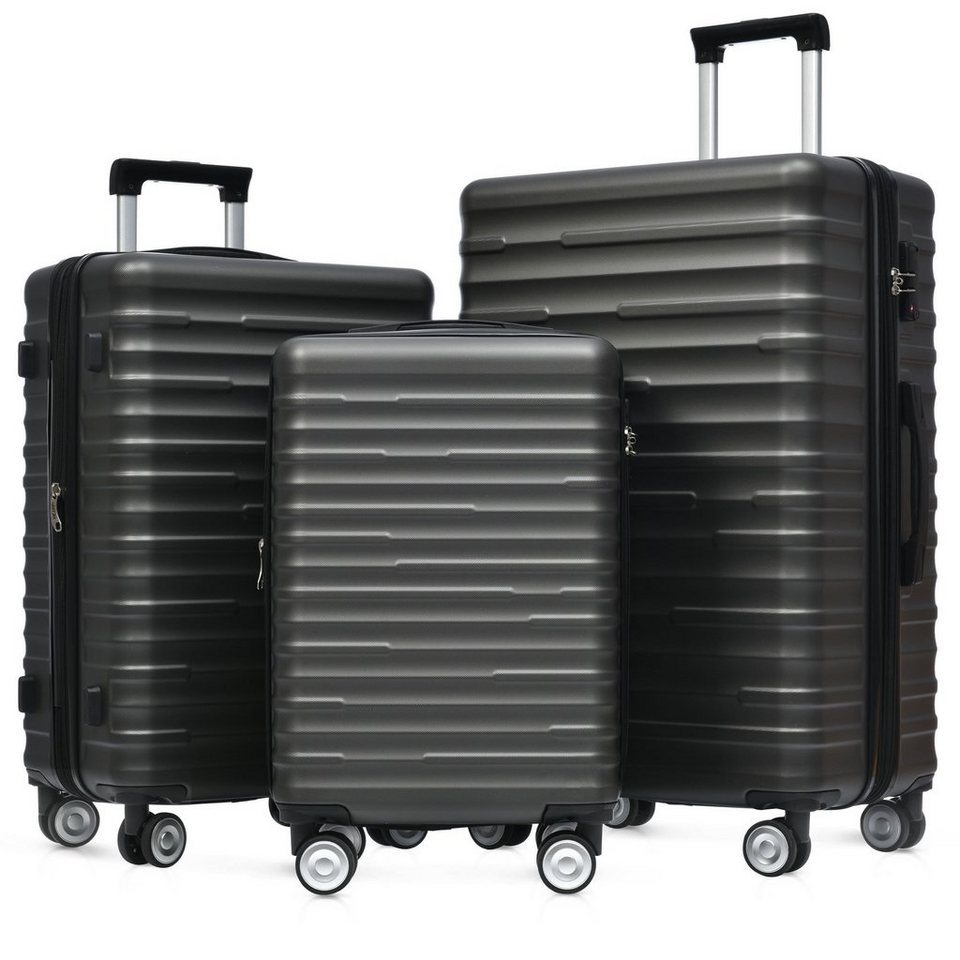 Flieks Hartschalen Trolley 4 Rollen Trolleyset Handgepäck Koffer