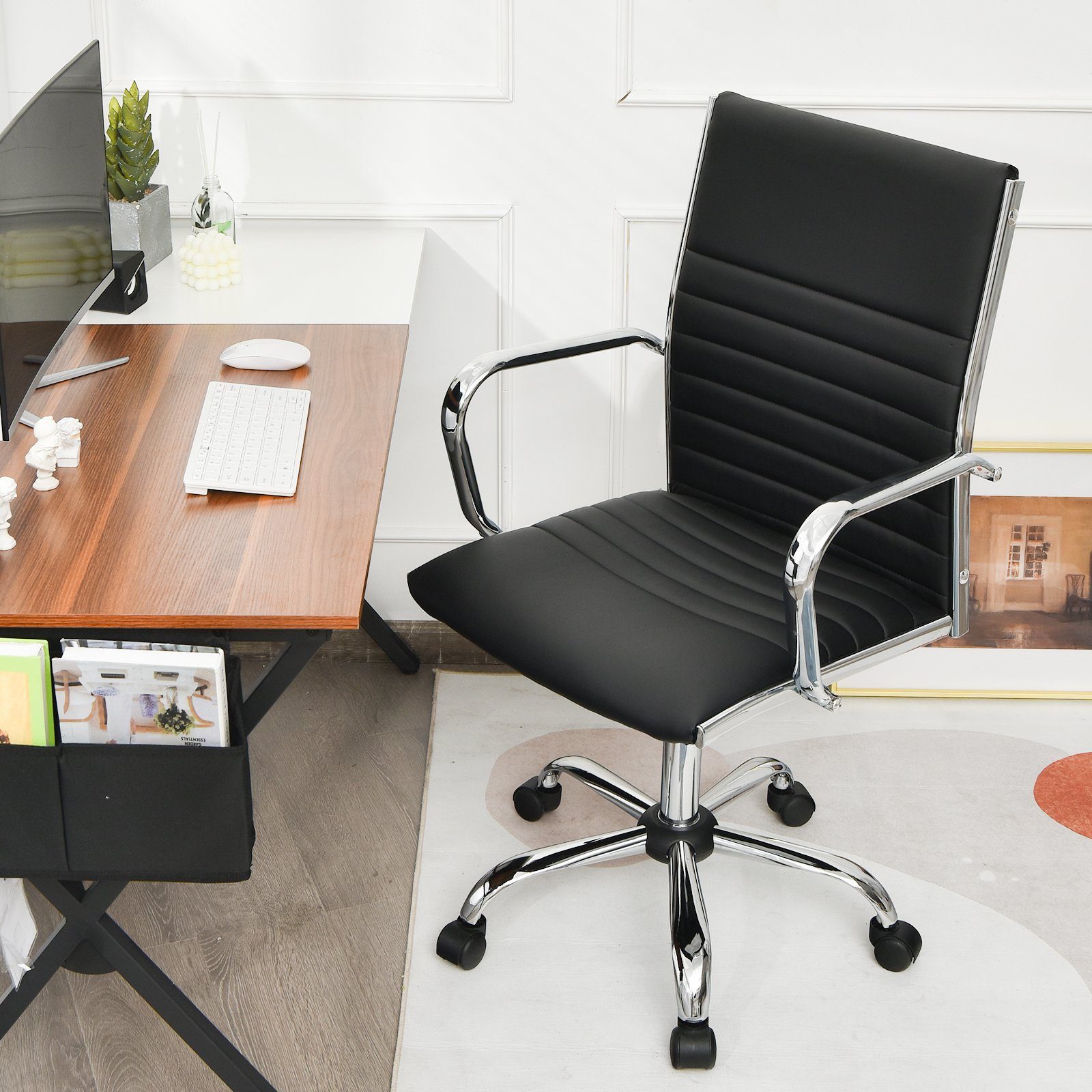 Costway Bürostuhl Drehstuhl 95 105 Cm Höhenverstellbar Mit Wippfunktion
