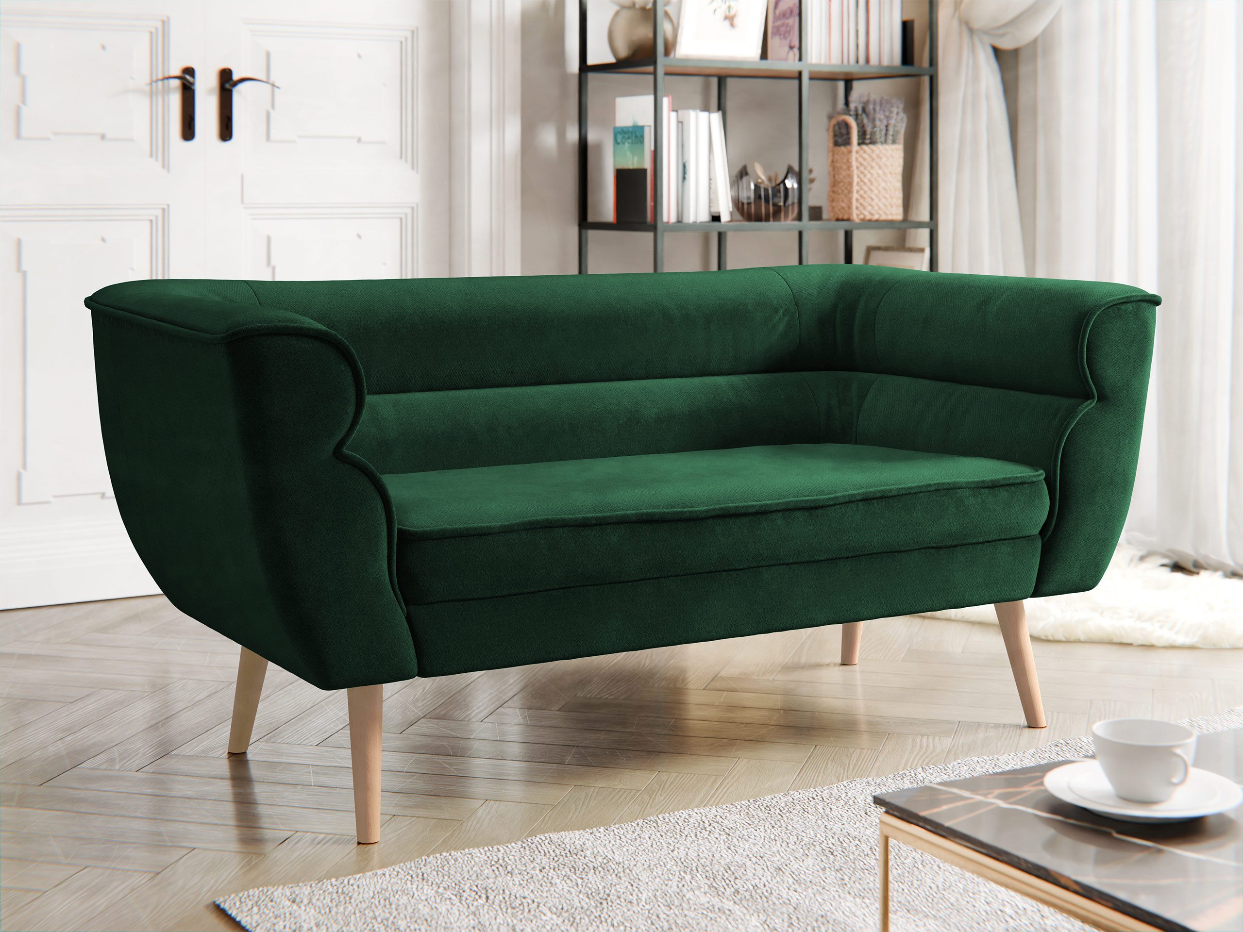 MIRJAN24 Sofa Bal 2, Holzkonstruktion, Holzfüße, 2-Sitzer