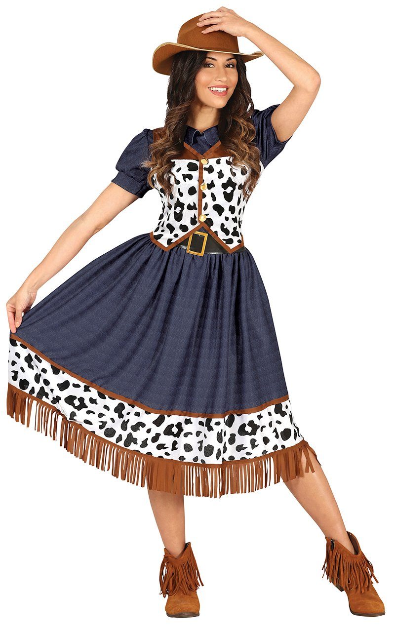 Fiestas Guirca Kostüm Cowgirl Damen Outfit Mit Kleid Und Weste Für