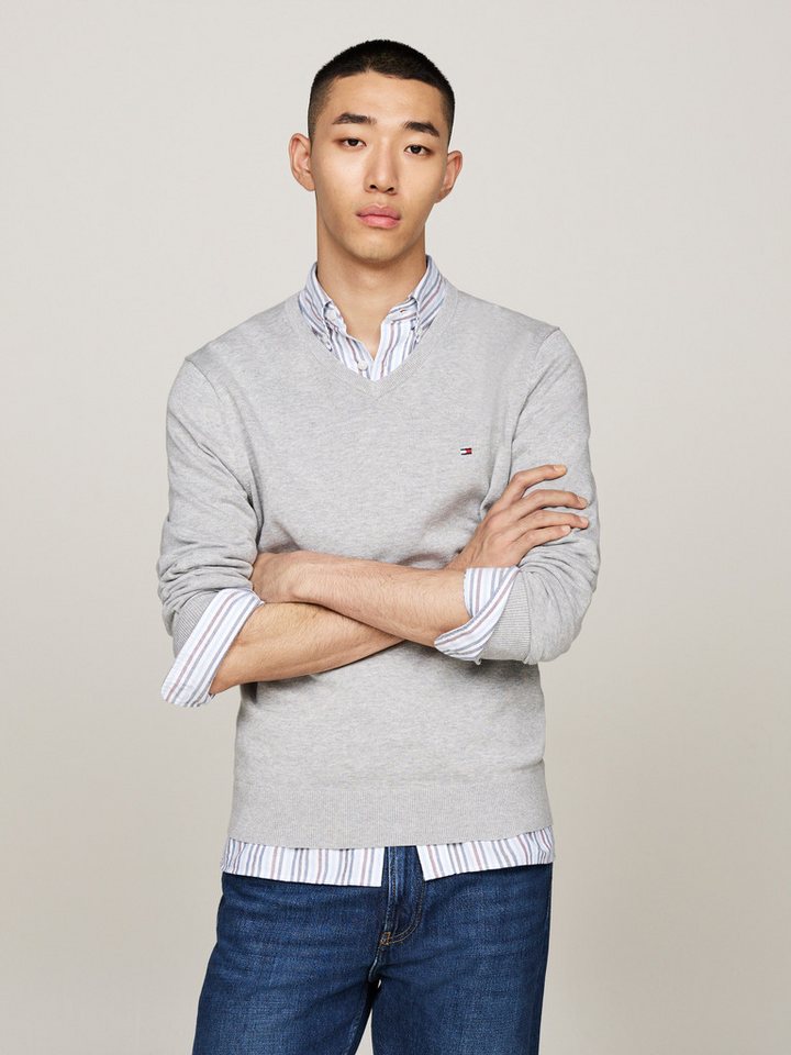 Tommy Hilfiger Strickpullover Essential Cotton V Neck