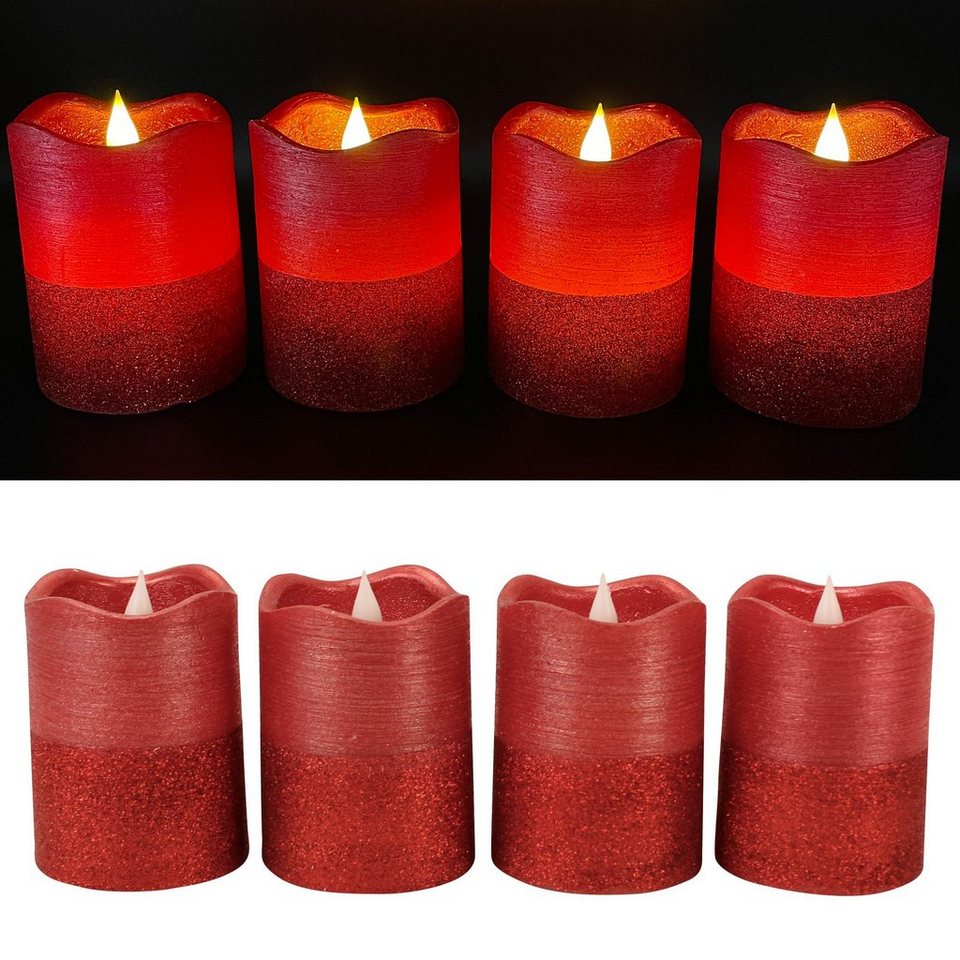 Online Fuchs Led Kerze 4er Set Aus Echtwachs Led Kerzen Mit Glitzer