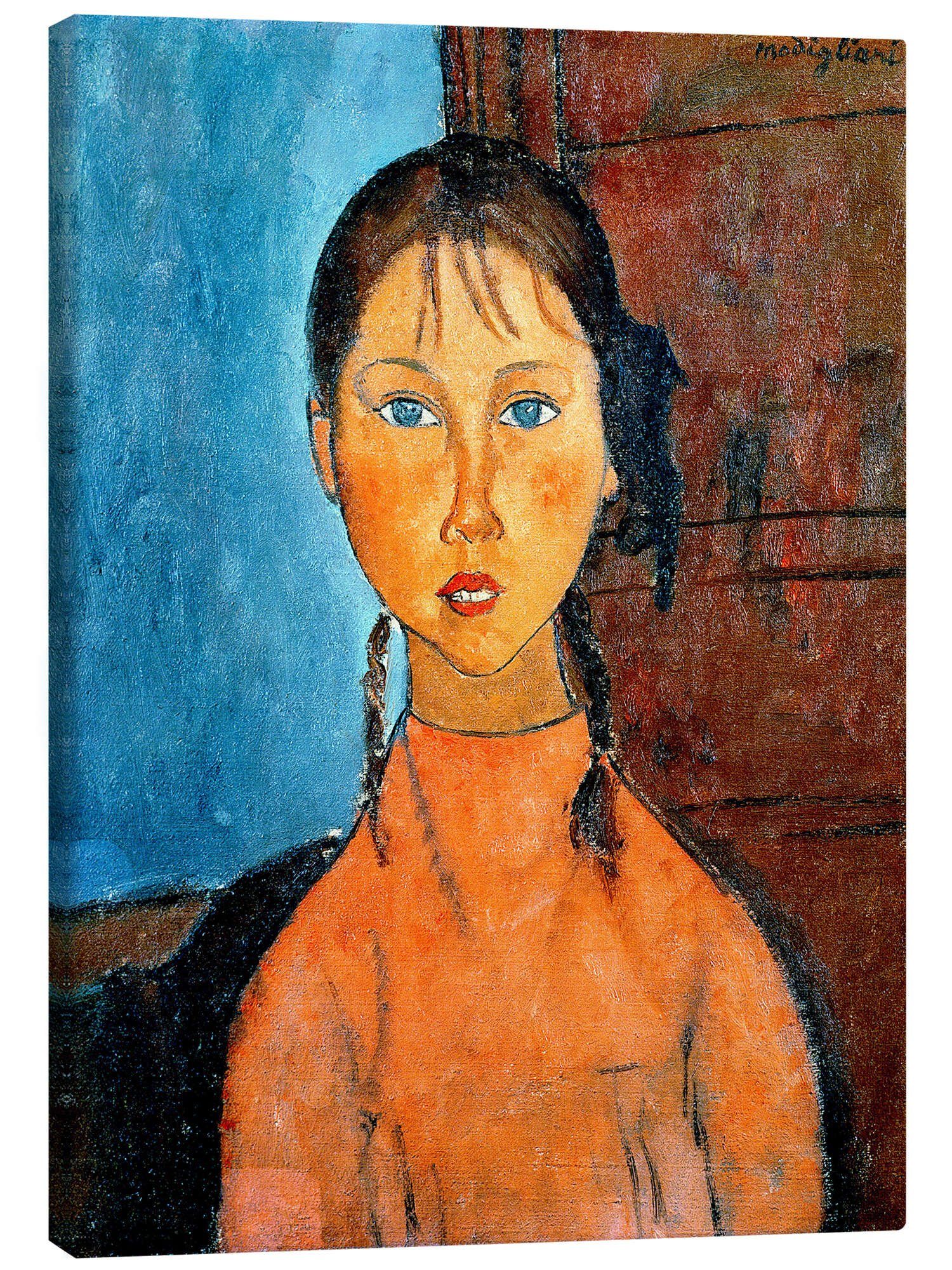 Posterlounge Leinwandbild Amedeo Modigliani Mädchen Mit Zöpfen Malerei