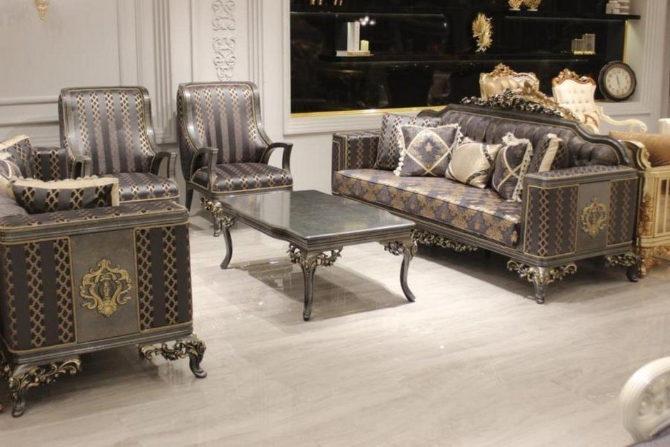 Jvmoebel Wohnzimmer Set Luxuriöse Wohnzimmermöbel Elite Sofa 3 Sitzer