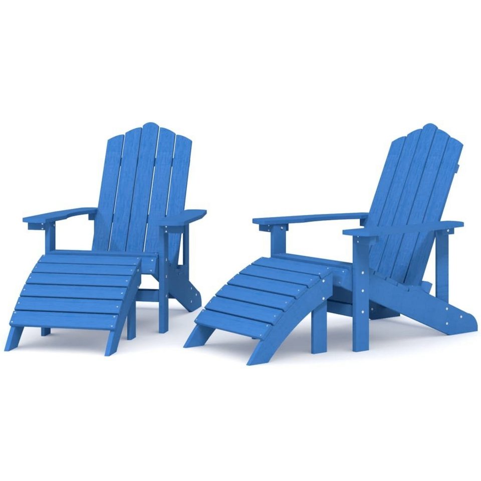 Furnicato Gartenstuhl Adirondack Gartenstühle 2 Stk Mit Hockern Hdpe