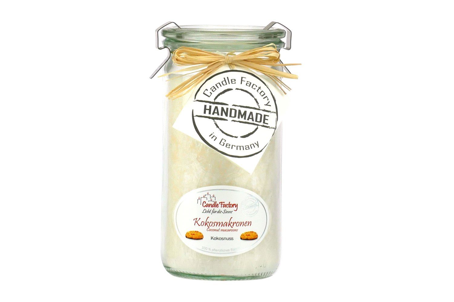 Candle Factory Duftkerze Mini Jumbo Kokosmakronen Stearin Sandbeige