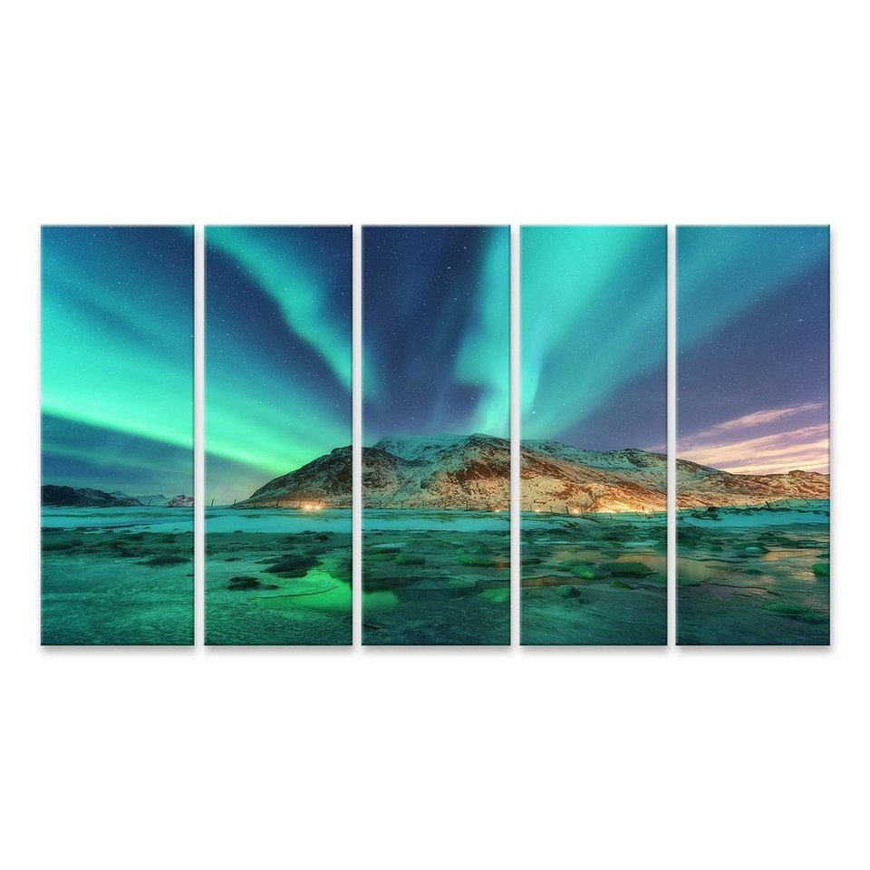 Islandburner Leinwandbild Bild Auf Leinwand Aurora Nordlichter Auf Den