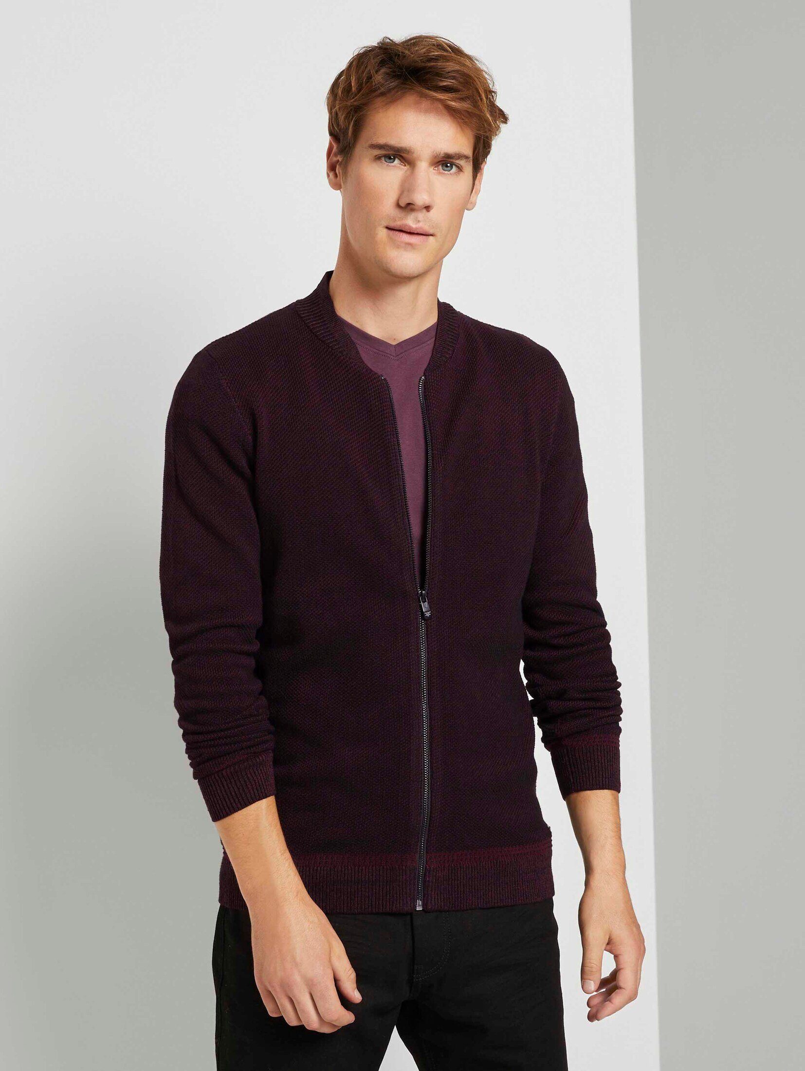 Tom Tailor Cardigan Fein Gemusterte Strickjacke