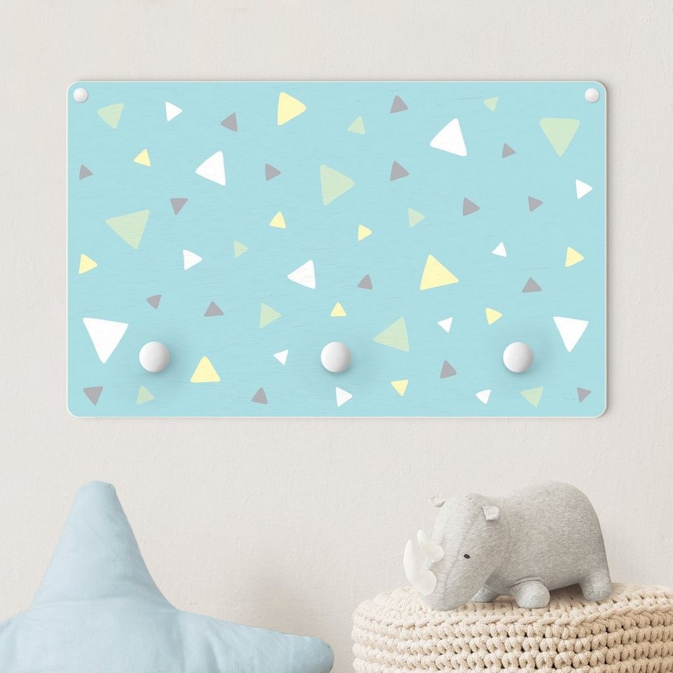 Bilderdepot24 Garderobenpaneel Blau Illustration Muster Bunte