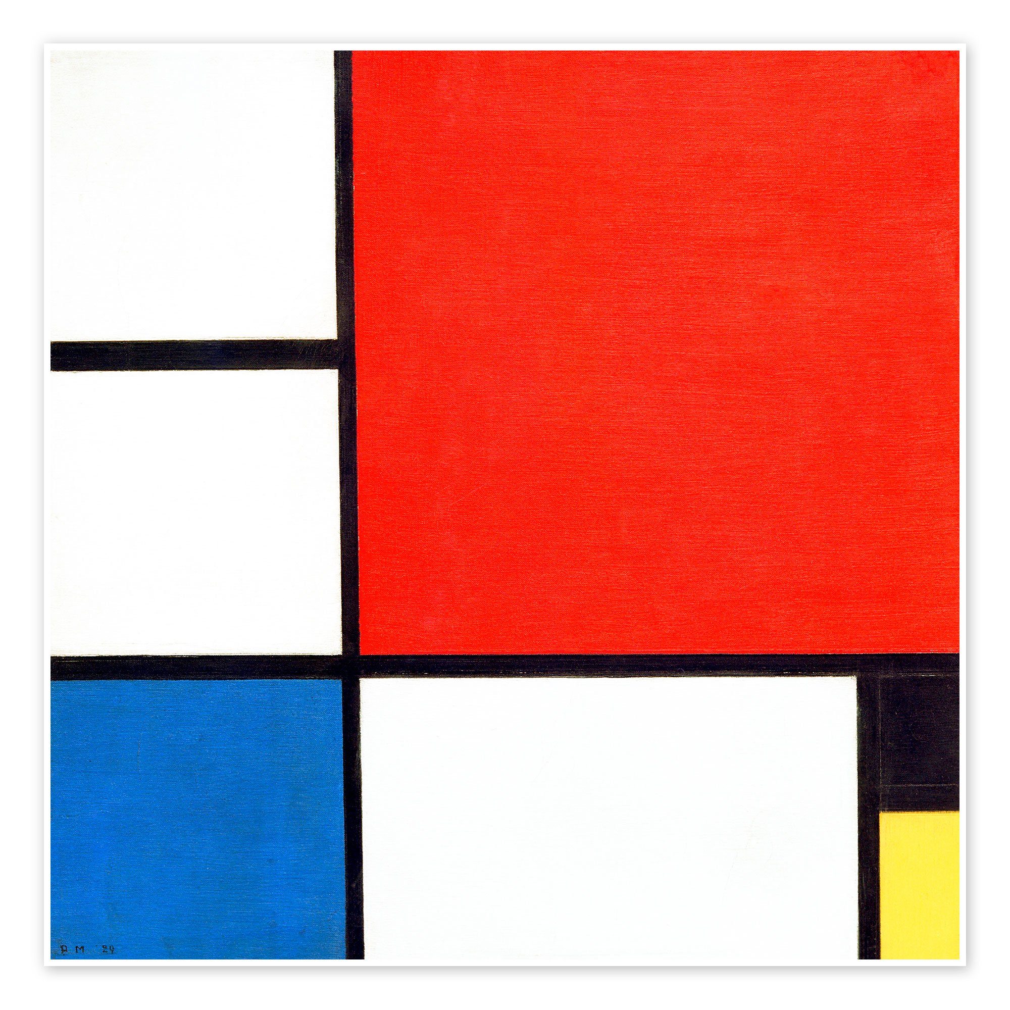 Posterlounge Poster Piet Mondrian Komposition Ii Mit Rot Blau Und