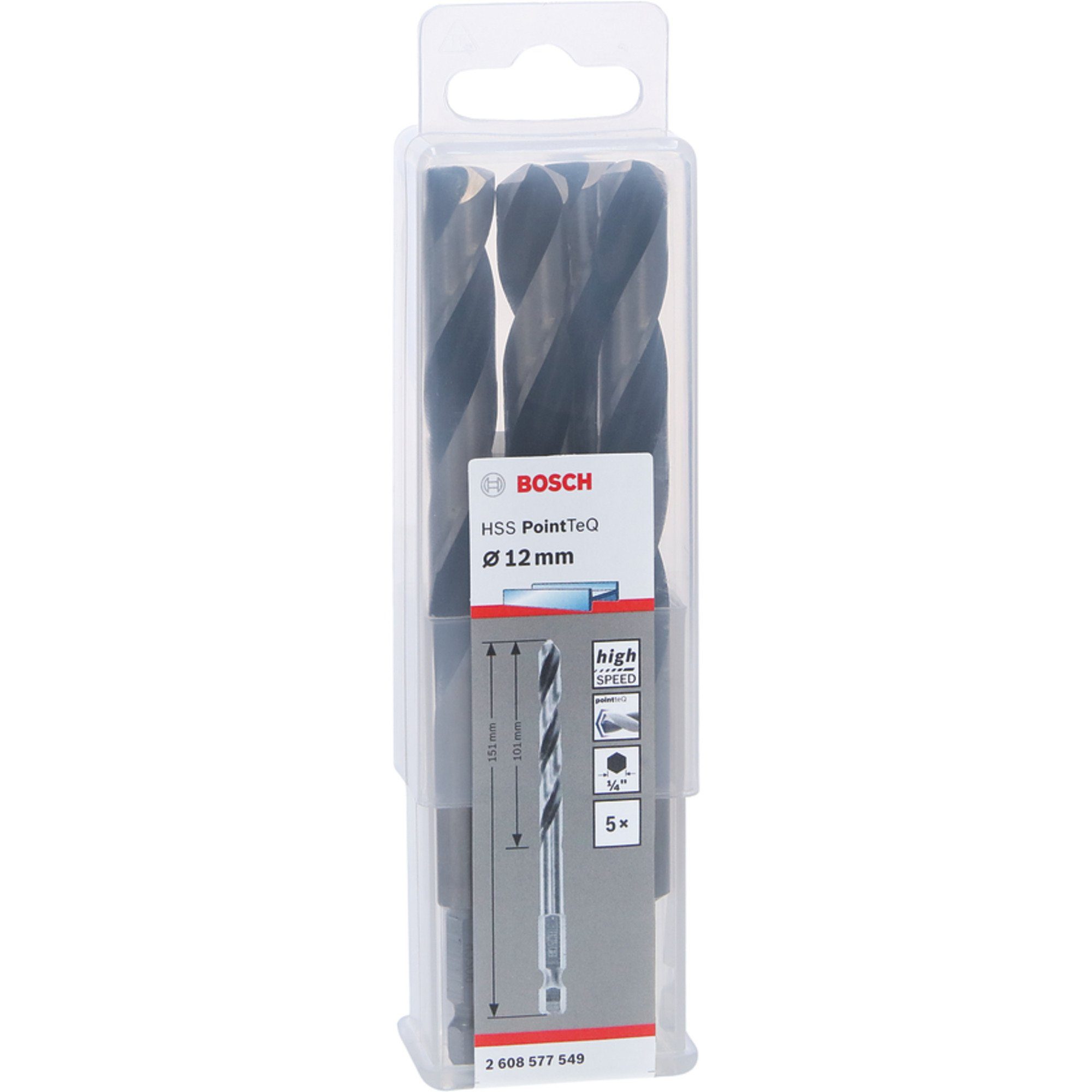 BOSCH Bohrer- und Bitset HSS-Spiralbohrer PointTeQ Hex, Ø 12mm ...