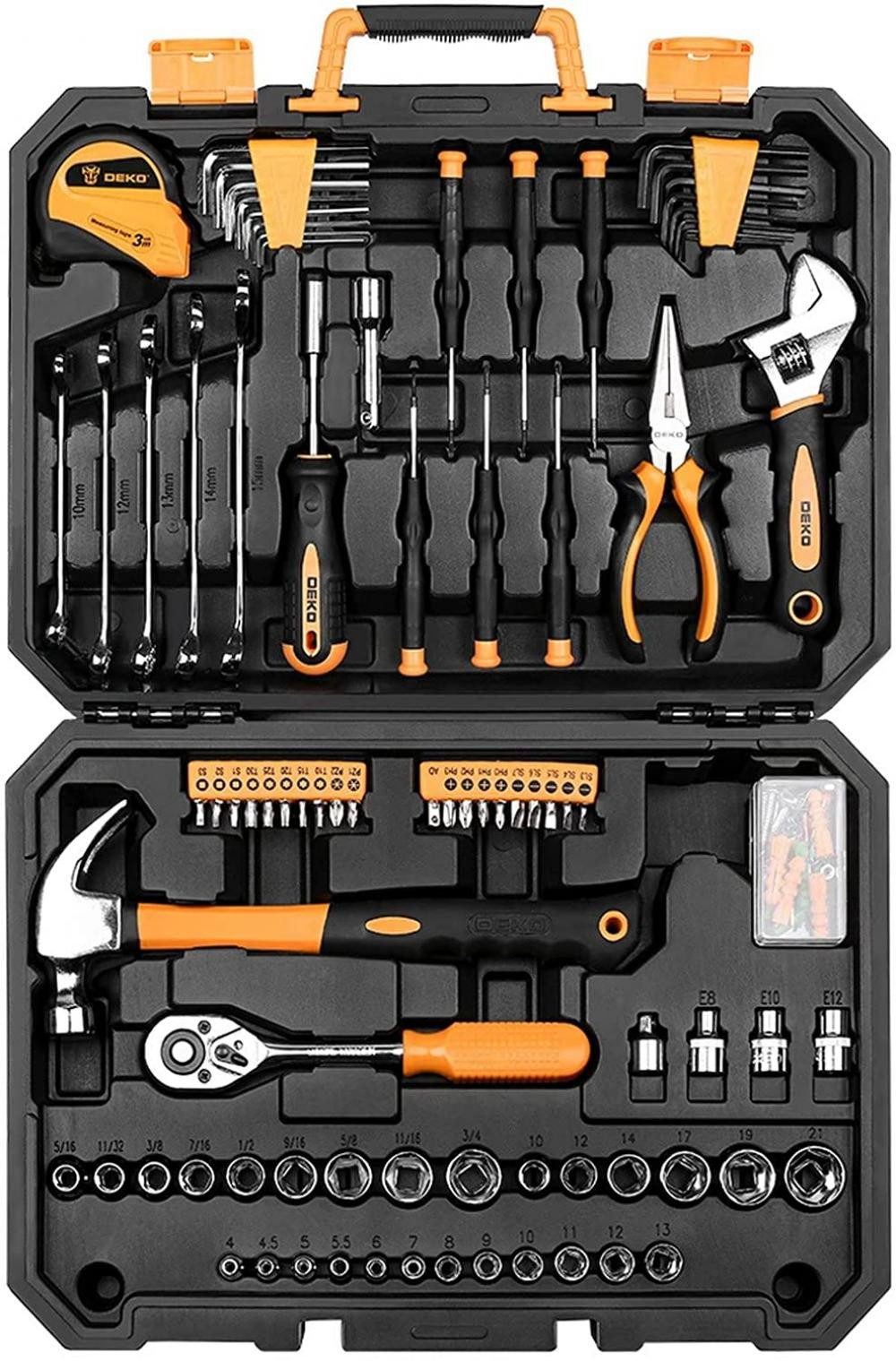 DEKO Tools Elektrowerkzeug-Set DEKO Tools DKMT128, Werkzeugset, 128-teilig