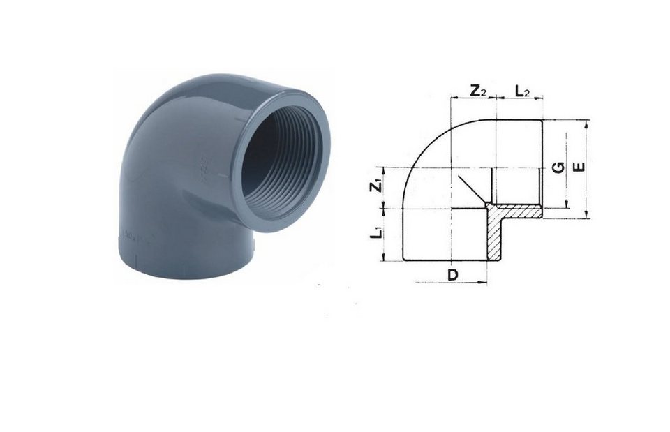 Cepex Wasserrohr Cepex PVC Winkel Ø 50 mm 90° mit 1,5 Cepex Wasserrohr Cepex PVC Winkel Ø 50 mm 90° mit 1,5