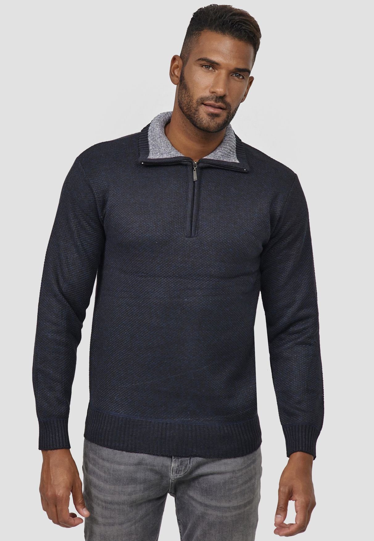 Max Men Strickpullover Herren Strick Pullover Gefütterter Klassischer
