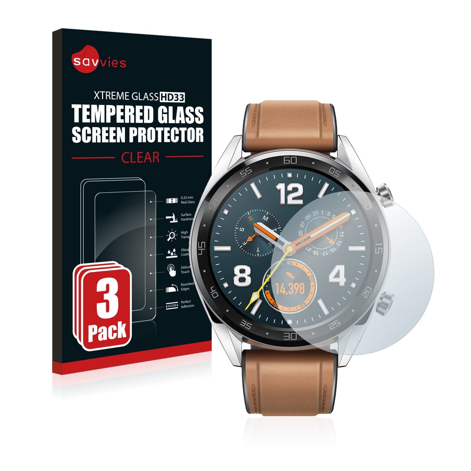 Savvies Panzerglas Für Huawei Watch Gt Classic Displayschutzglas 3