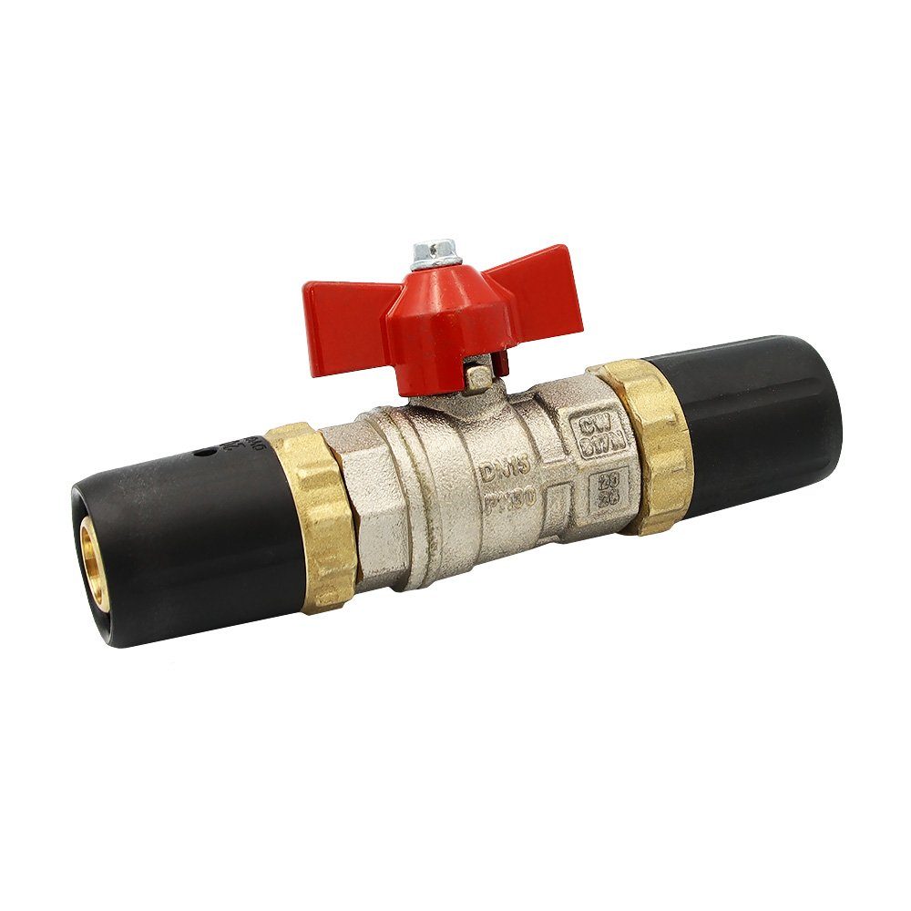 PipeTec Deutschland Steckfitting Pipetec Steckfitting Steck-Kugelhahn für Heizung 20x2