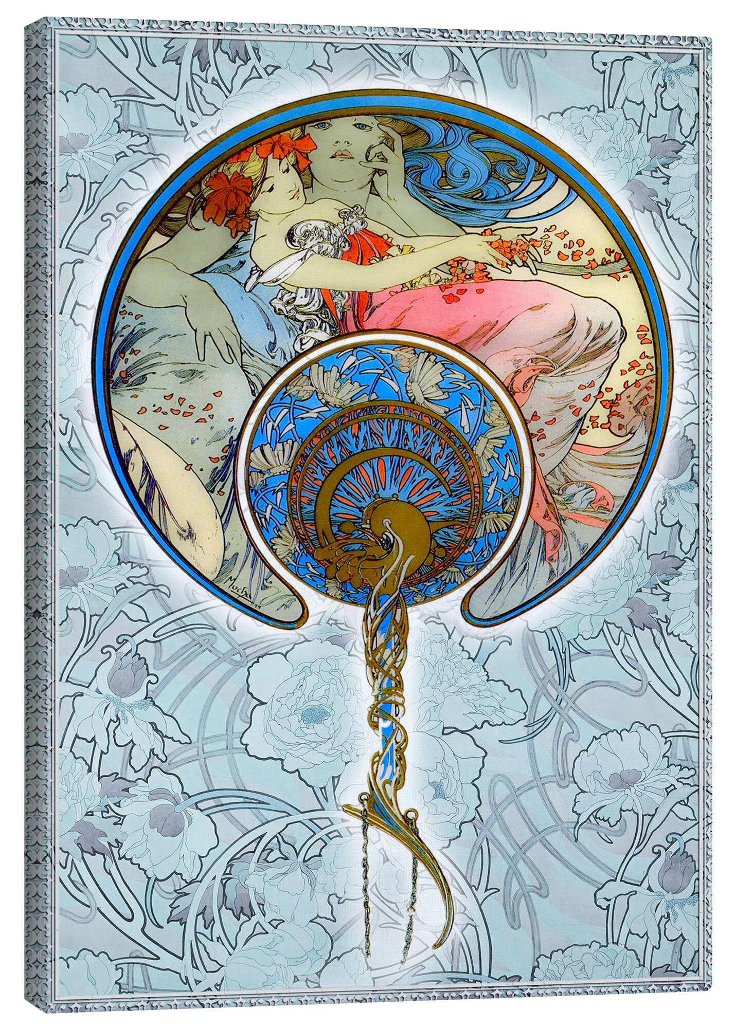 Posterlounge Leinwandbild Alfons Mucha Figuren Decorativ Collage