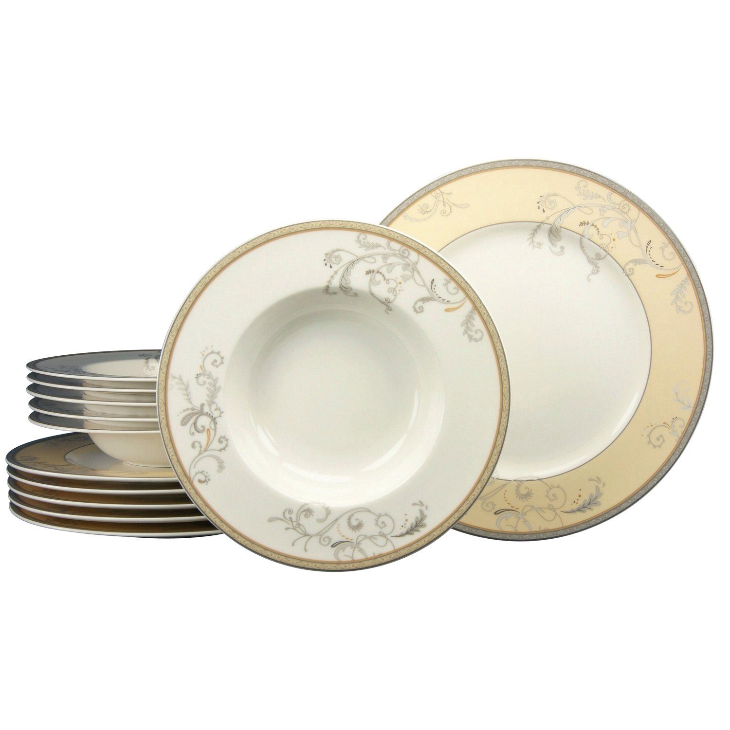 CreaTable Tafelservice 17802, Serie Villi Medici, Tafelservice 12tlg (6-tlg), 6 Personen ...