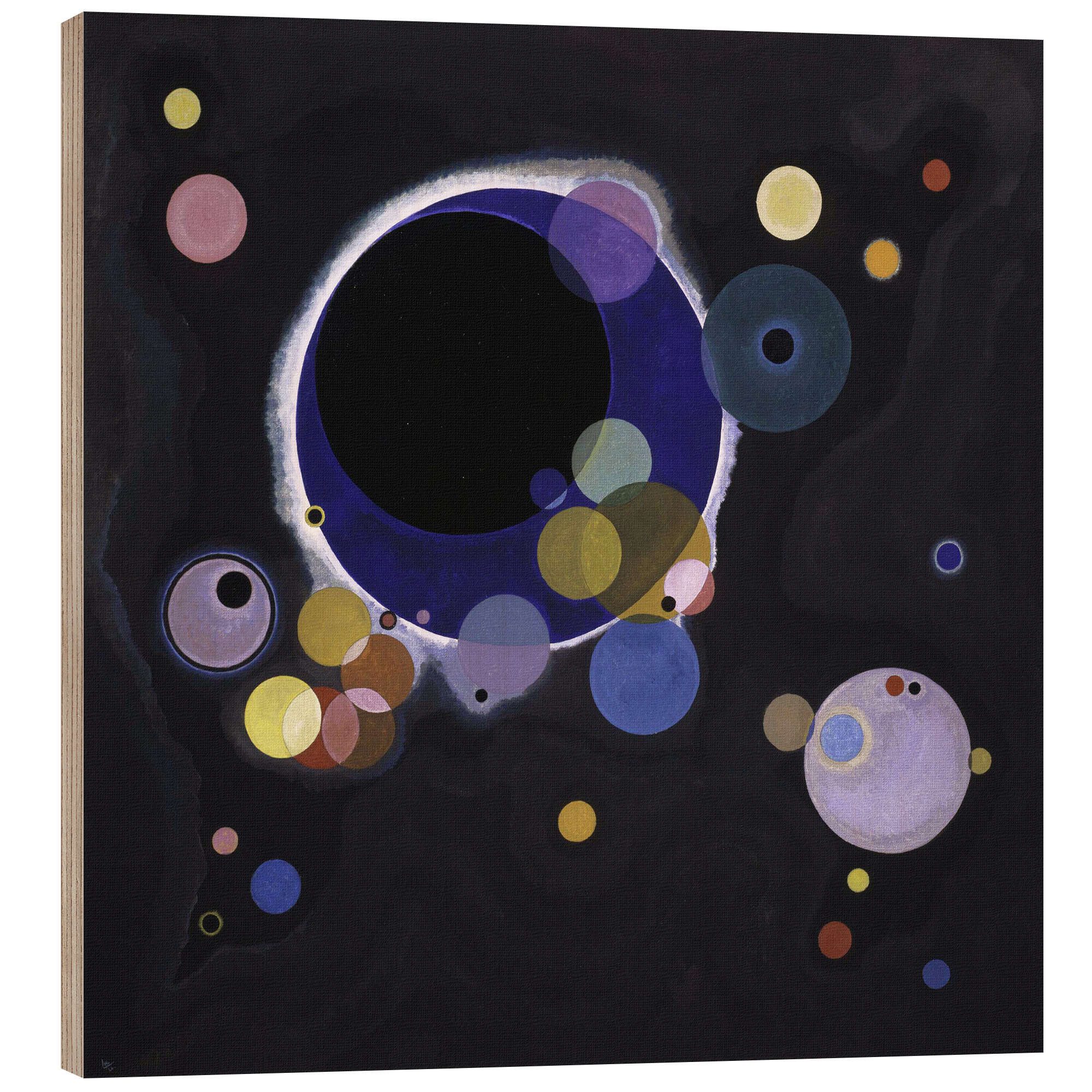 Posterlounge Holzbild Wassily Kandinsky Kreise Malerei
