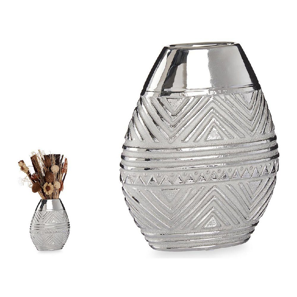 T Decor Dekovase Vase Breite Aus Keramik Silberfarben 98 X 265 X 22 Cm