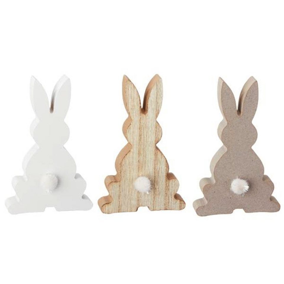 Macosa Home Osterhase 3 St Deko Hasen 3er Set Holz Osterhase Mit
